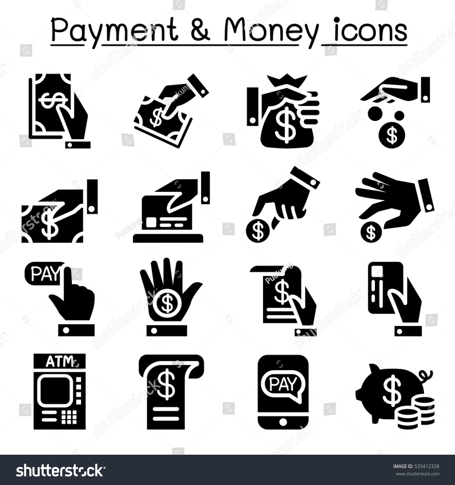 Payment Money Icon Set Stock Vector (Royalty Free) 533412328