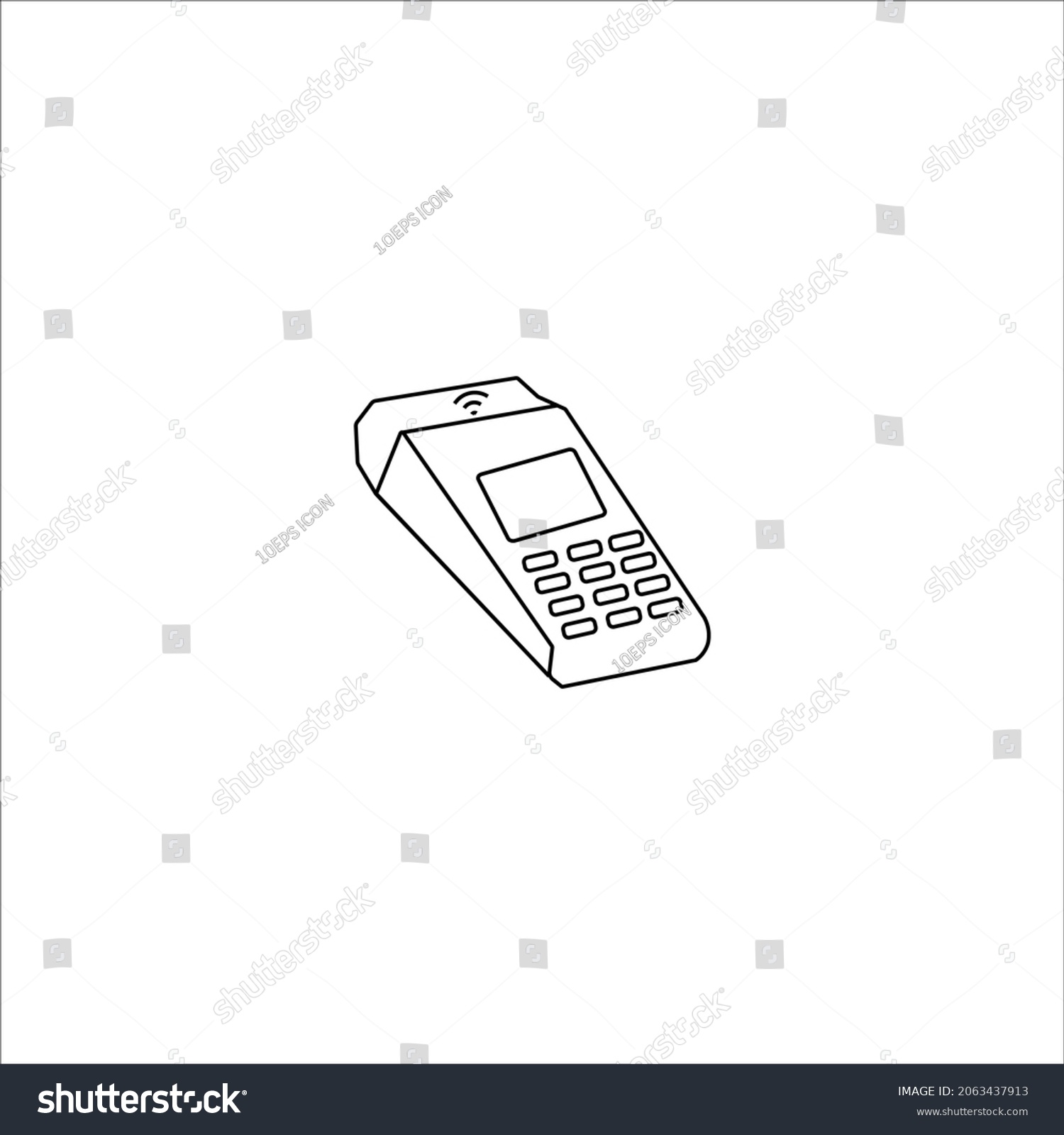 Payment System Terminal Card Reader Icon Stock Vector (Royalty Free ...