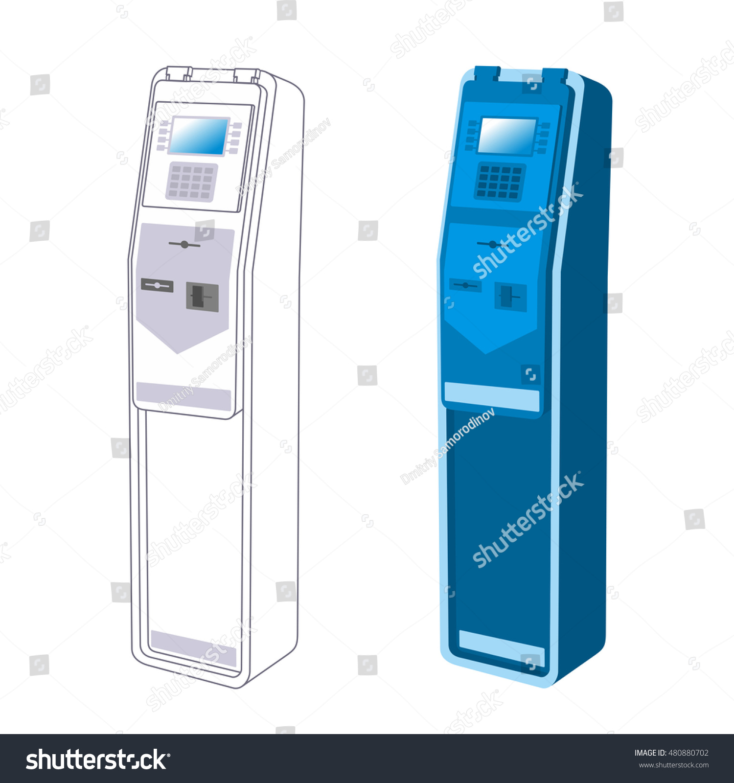 Payment Terminal Digital Touch Screen Interactive Stock Vector (Royalty ...