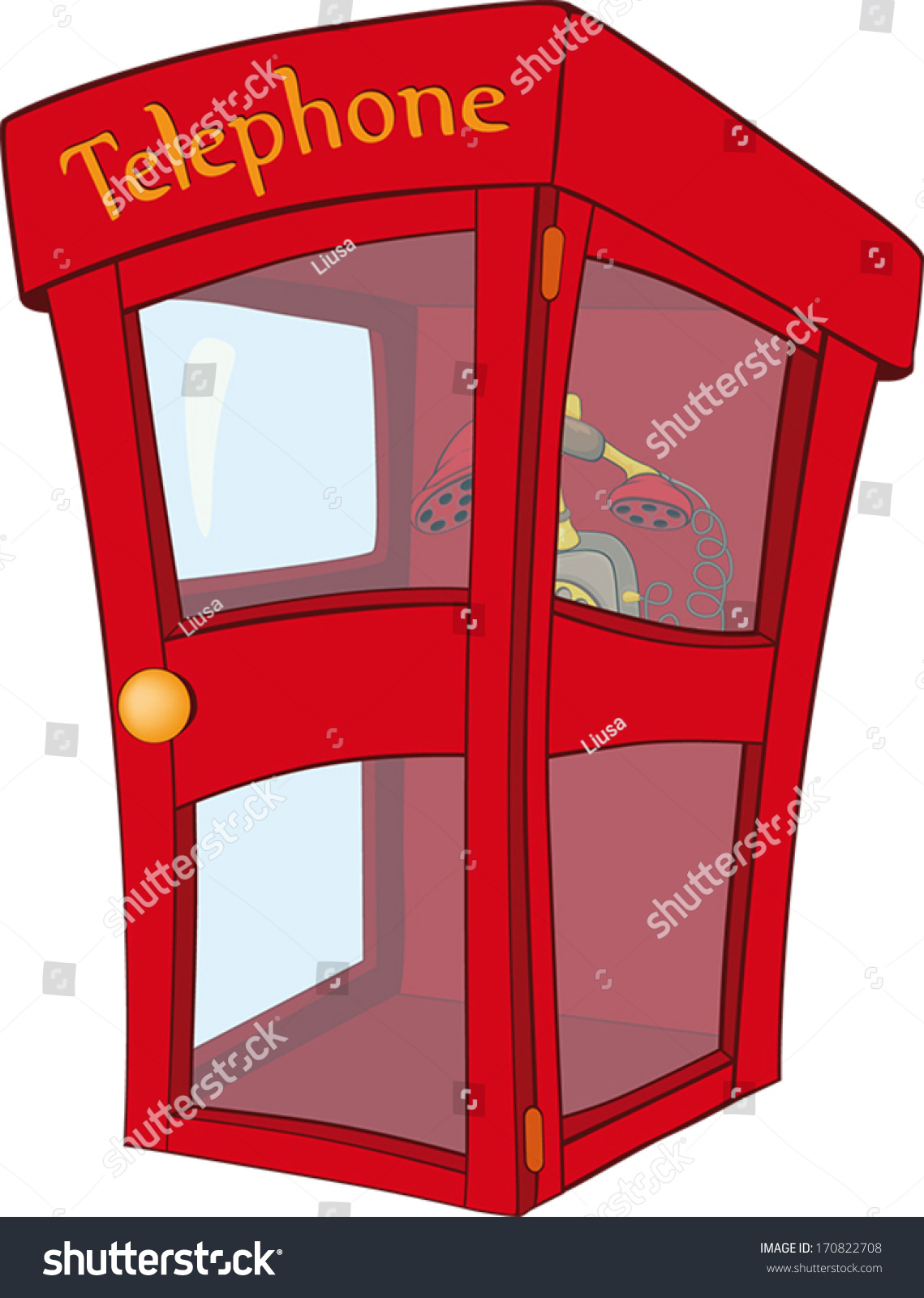 Payphone Cartoon Stock Vector (Royalty Free) 170822708