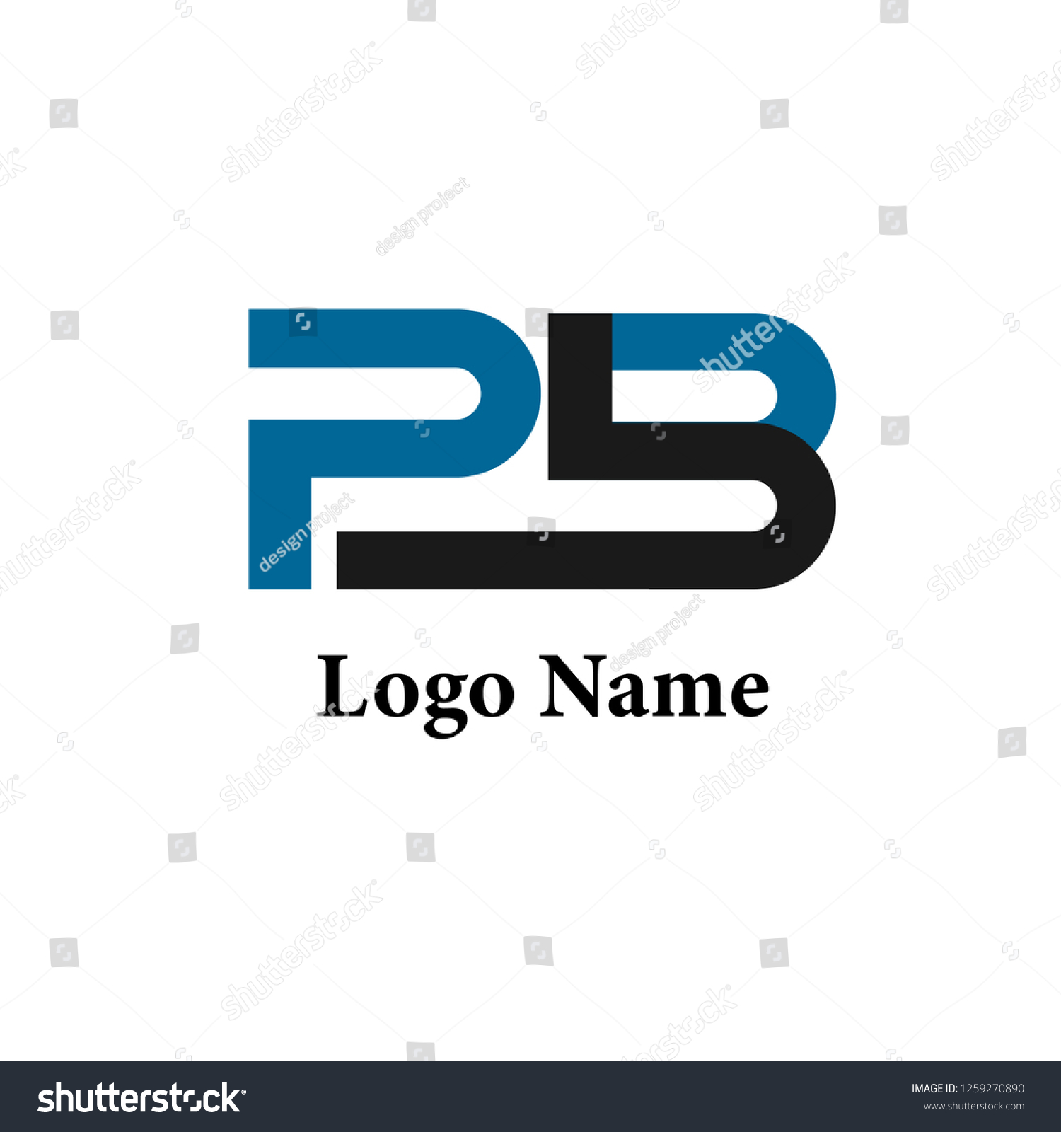 Pb Blue Logo Monogram Vector Design Stock Vector (Royalty Free ...