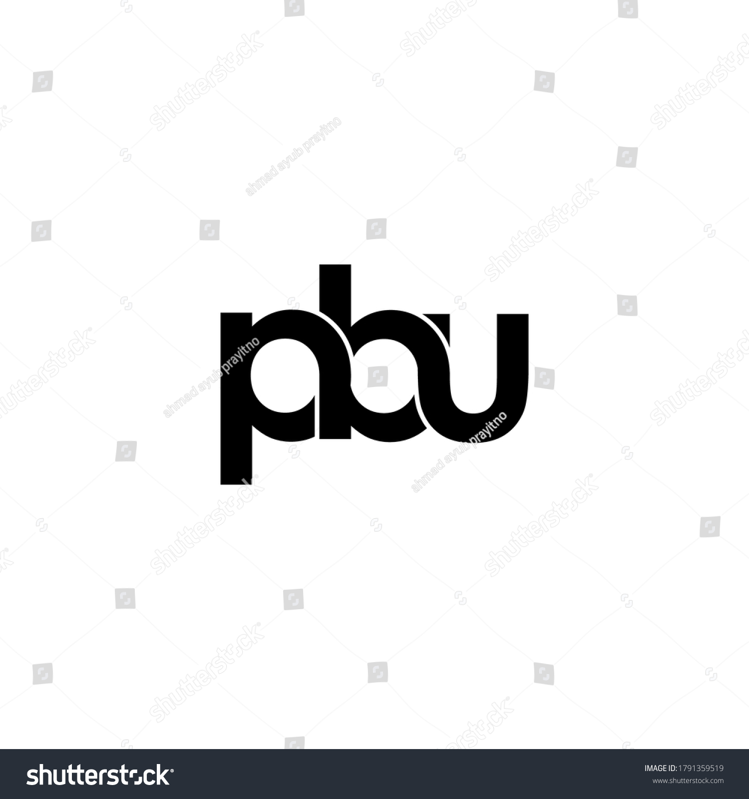 Pbu Original Monogram Logo Design Stock Vector (Royalty Free ...