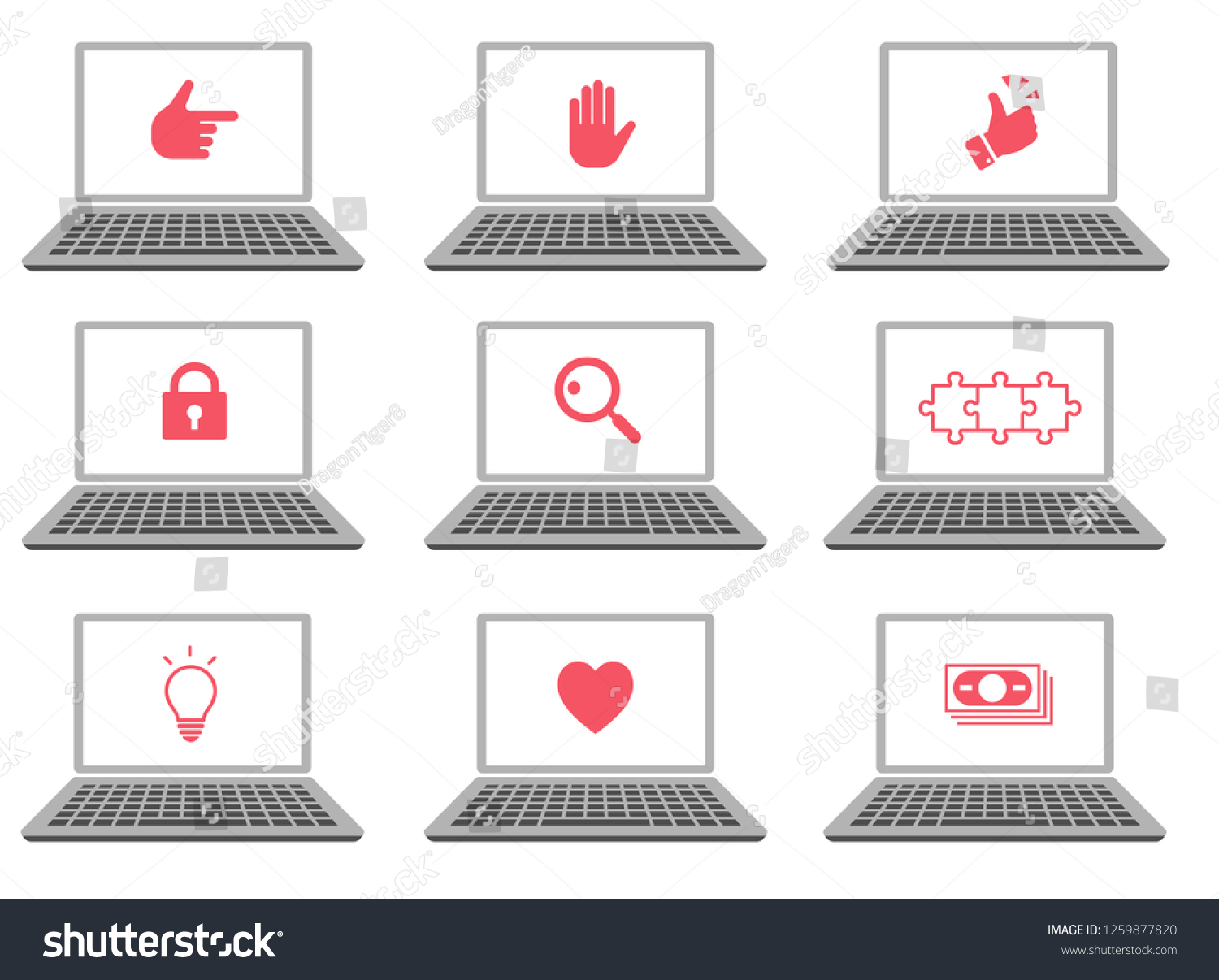 Pc Various Icon Set Stock Vector (Royalty Free) 1259877820 | Shutterstock