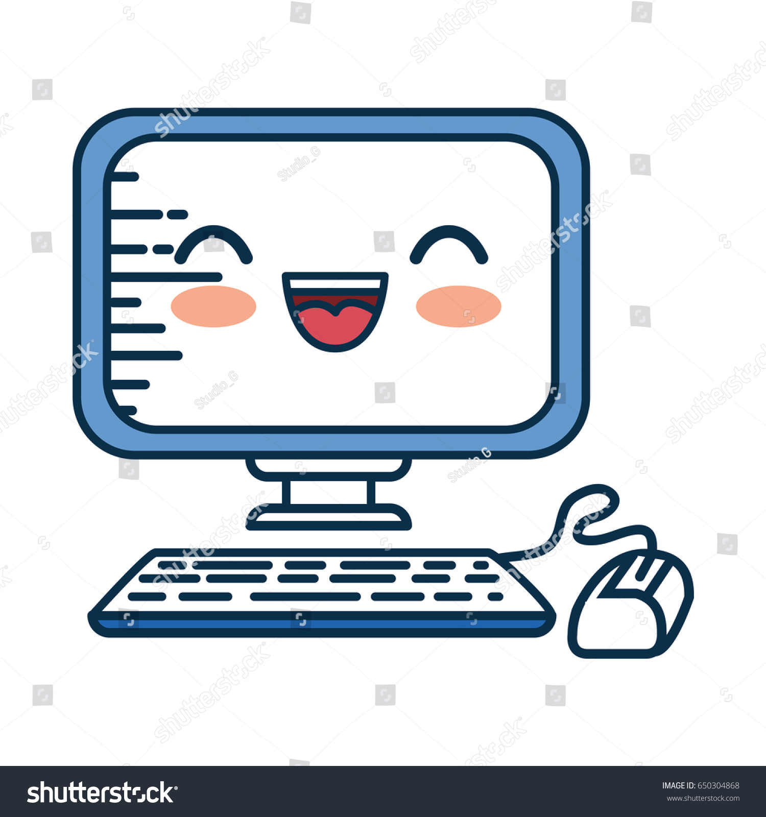 Pc Cartoon Smiley Stock Vector (Royalty Free) 650304868 | Shutterstock