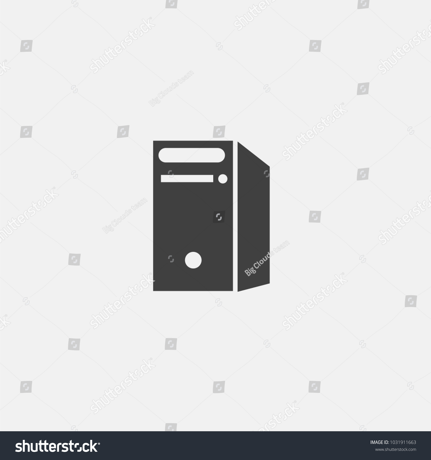 Pc Case Icon Vector Illustration Coputer Stock Vector (Royalty Free ...