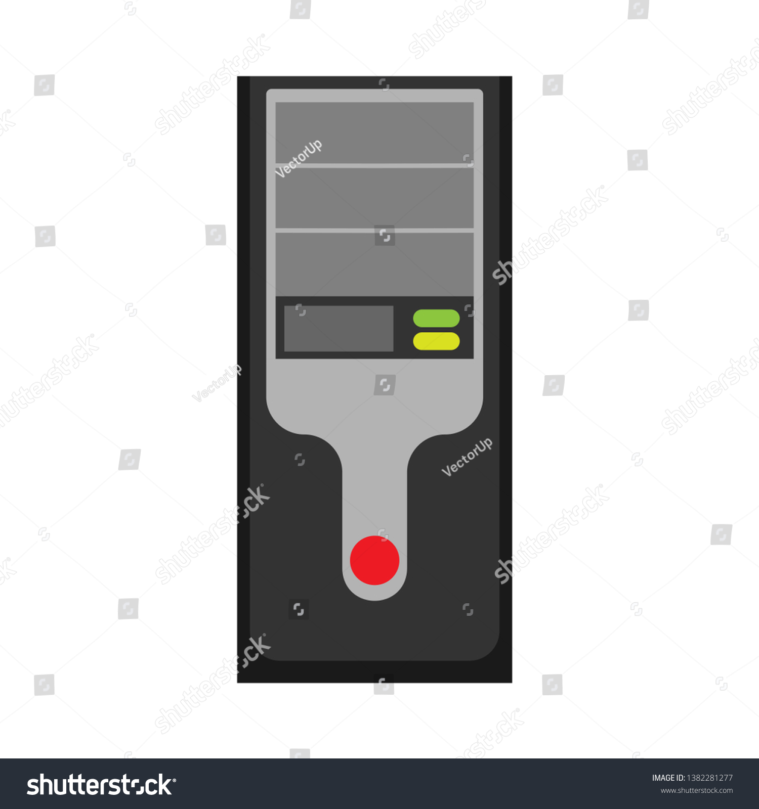Pc Case Vector Icon Computer Tower Stock Vector (Royalty Free) 1382281277