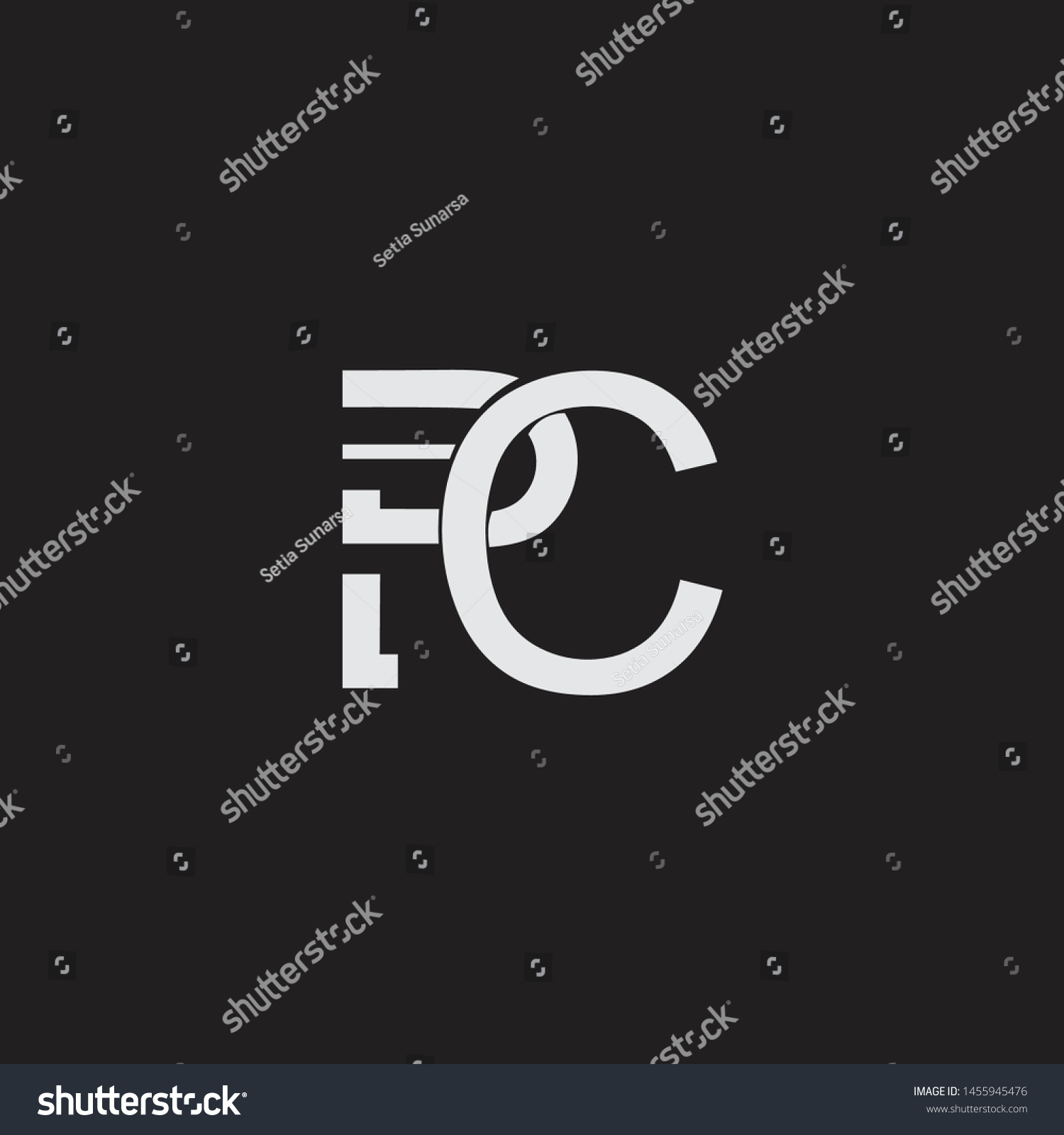 Pc Initial Logo Capital Letters Black Stock Vector (Royalty Free ...