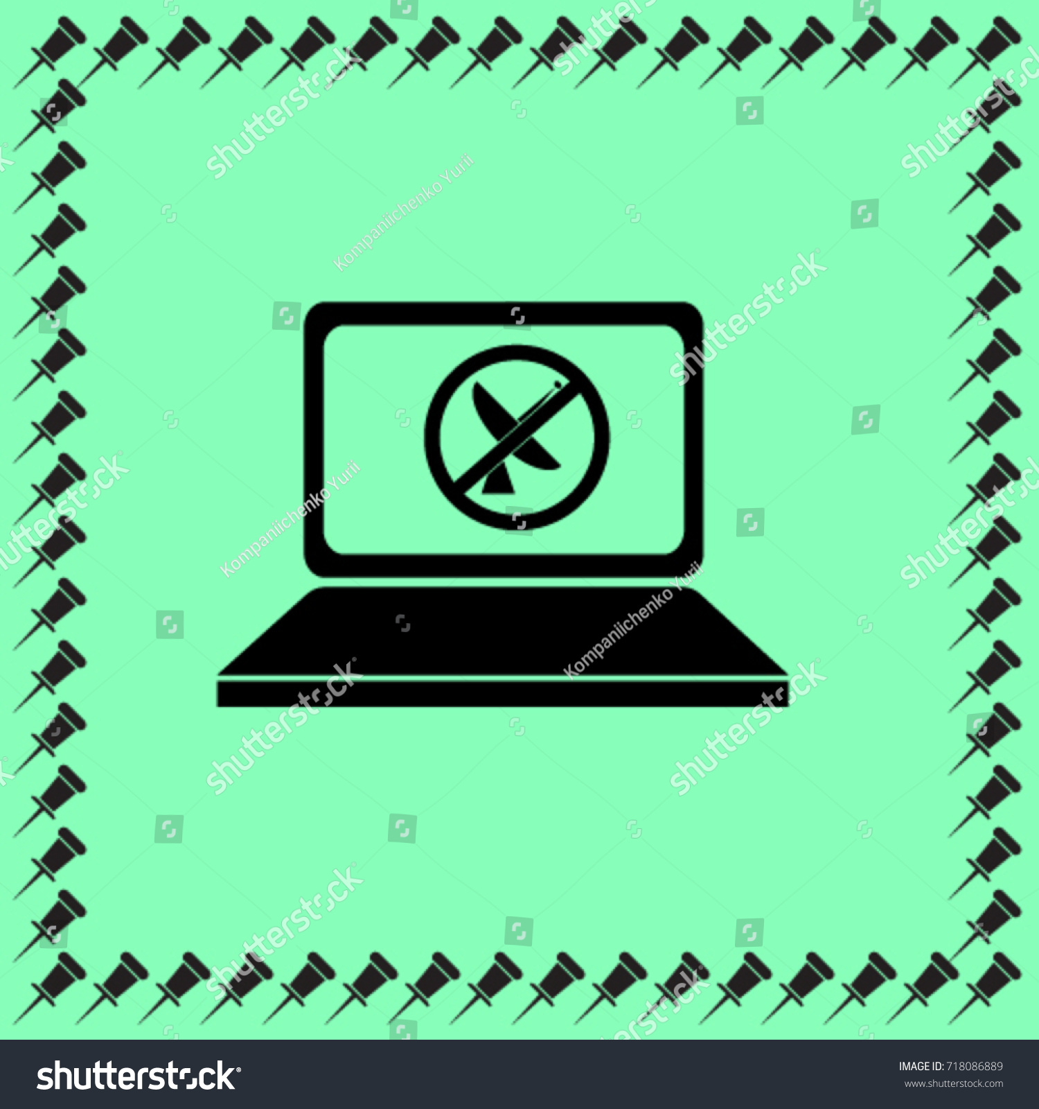 Pc Notebook Icon Lost Signal Vector Stock Vector (Royalty Free ...