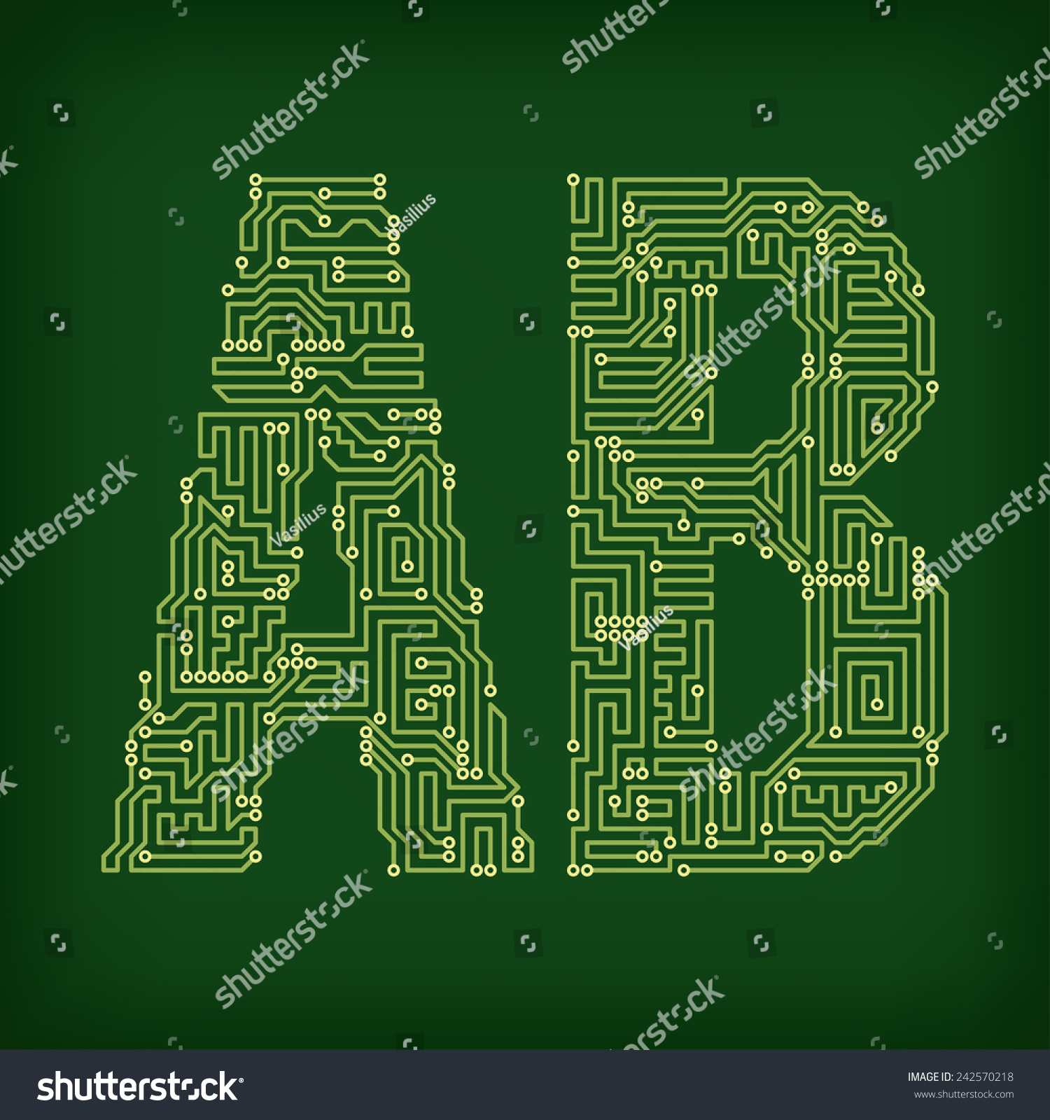 PCB Letter Digits Vector Illustration Stock Vector (Royalty Free ...