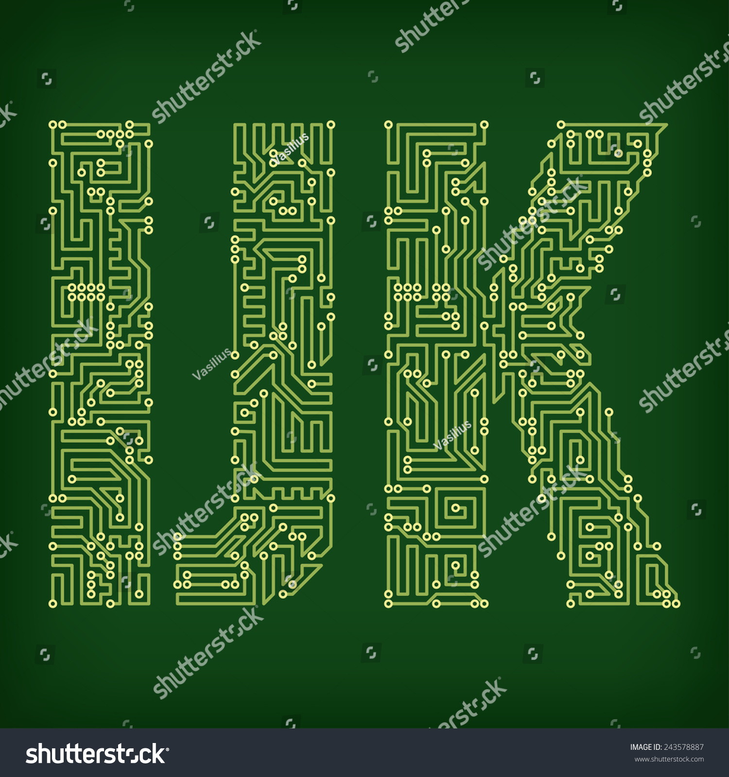 Pcb Letter Digits Vector Illustration: เวกเตอร์สต็อก (ปลอดค่าลิขสิทธิ์ ...