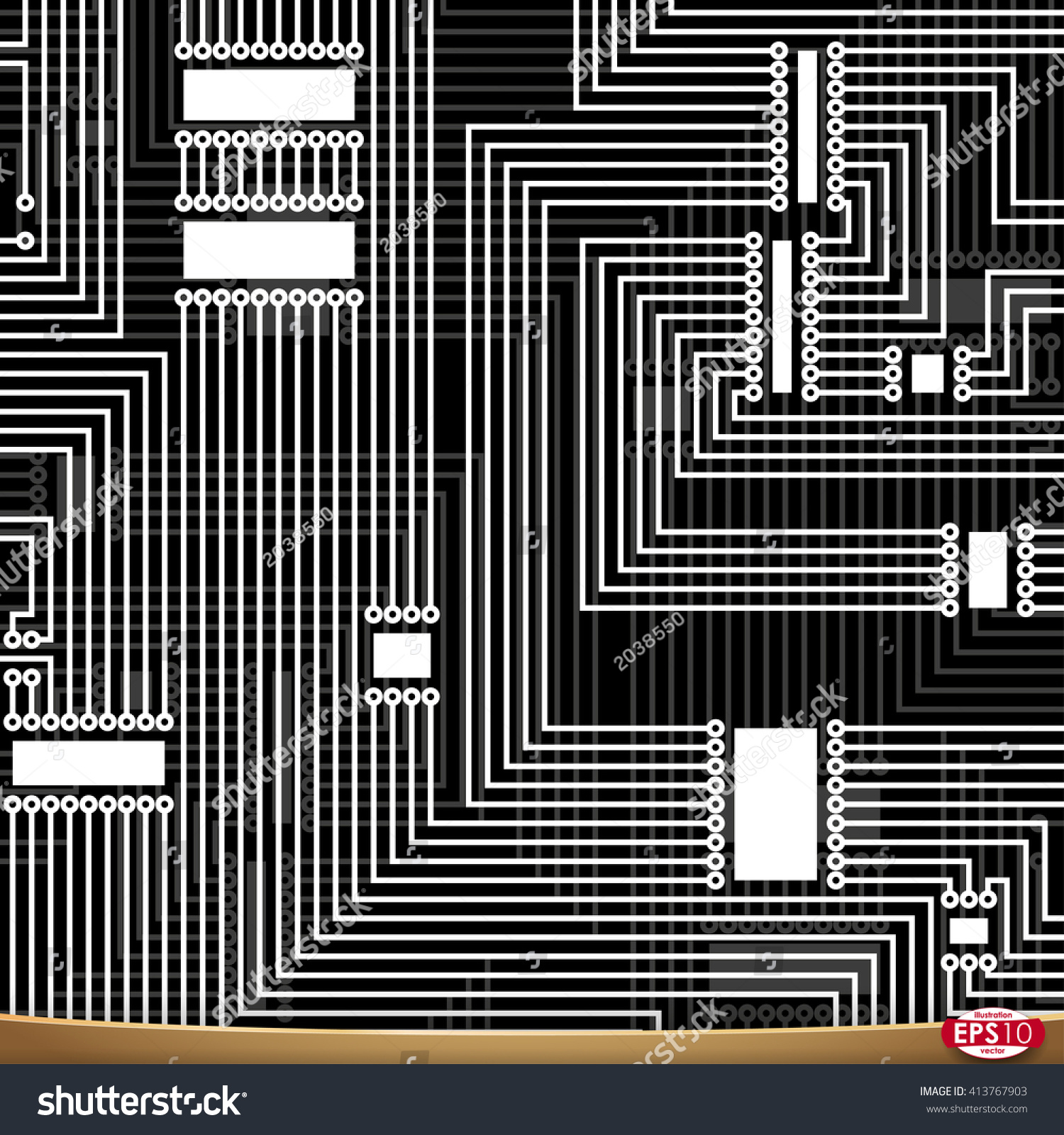 Pcb Wiring Scheme Vector Electrical Background Stock Vector (Royalty ...