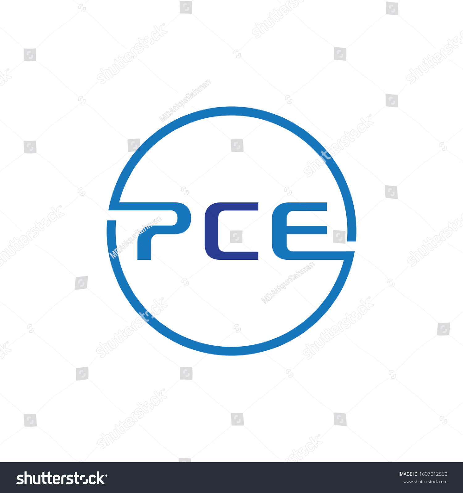 Pce Letter Circle Logo Design: vector de stock (libre de regalías ...