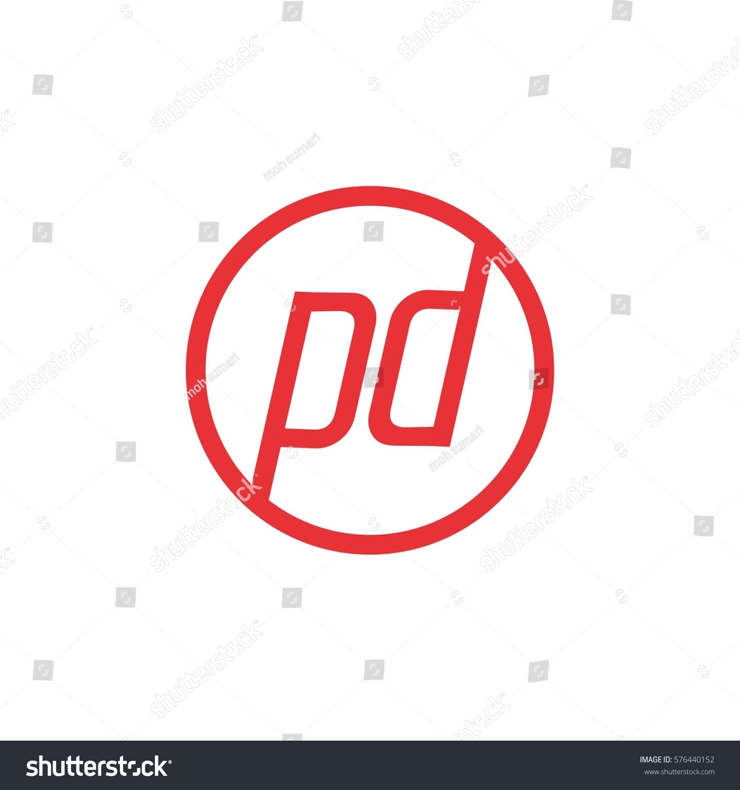 Pd Circle Logo Vector Stock Vector (Royalty Free) 576440152