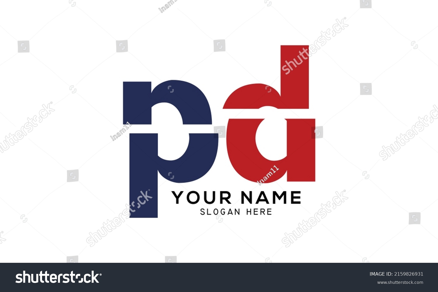 Pd Logo Design Template Vector Graphic Stock Vector (Royalty Free ...
