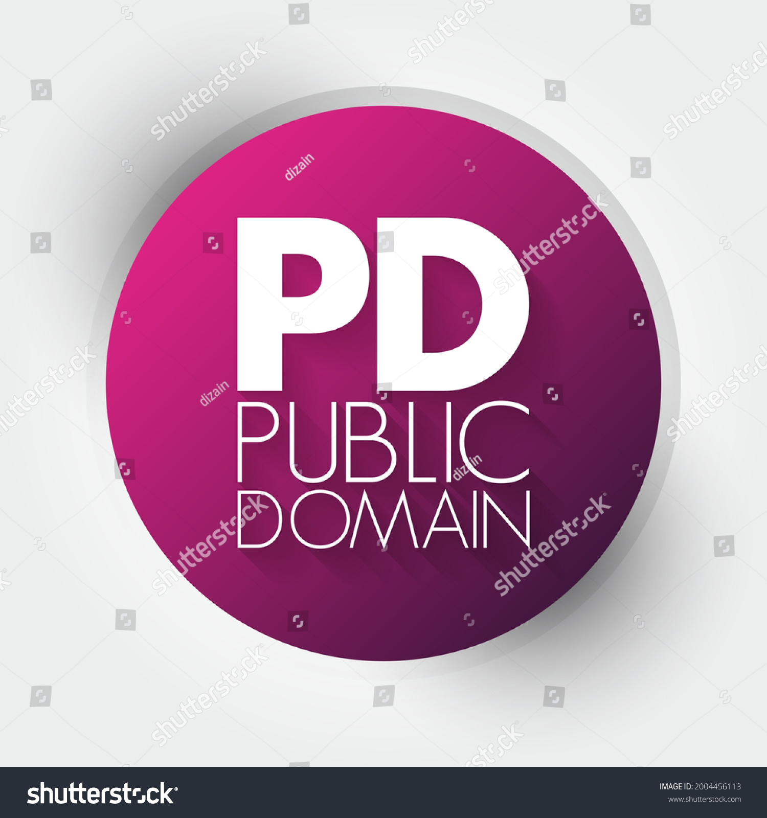 Pd Public Domain Acronym Concept Background Stock Vector (Royalty Free ...