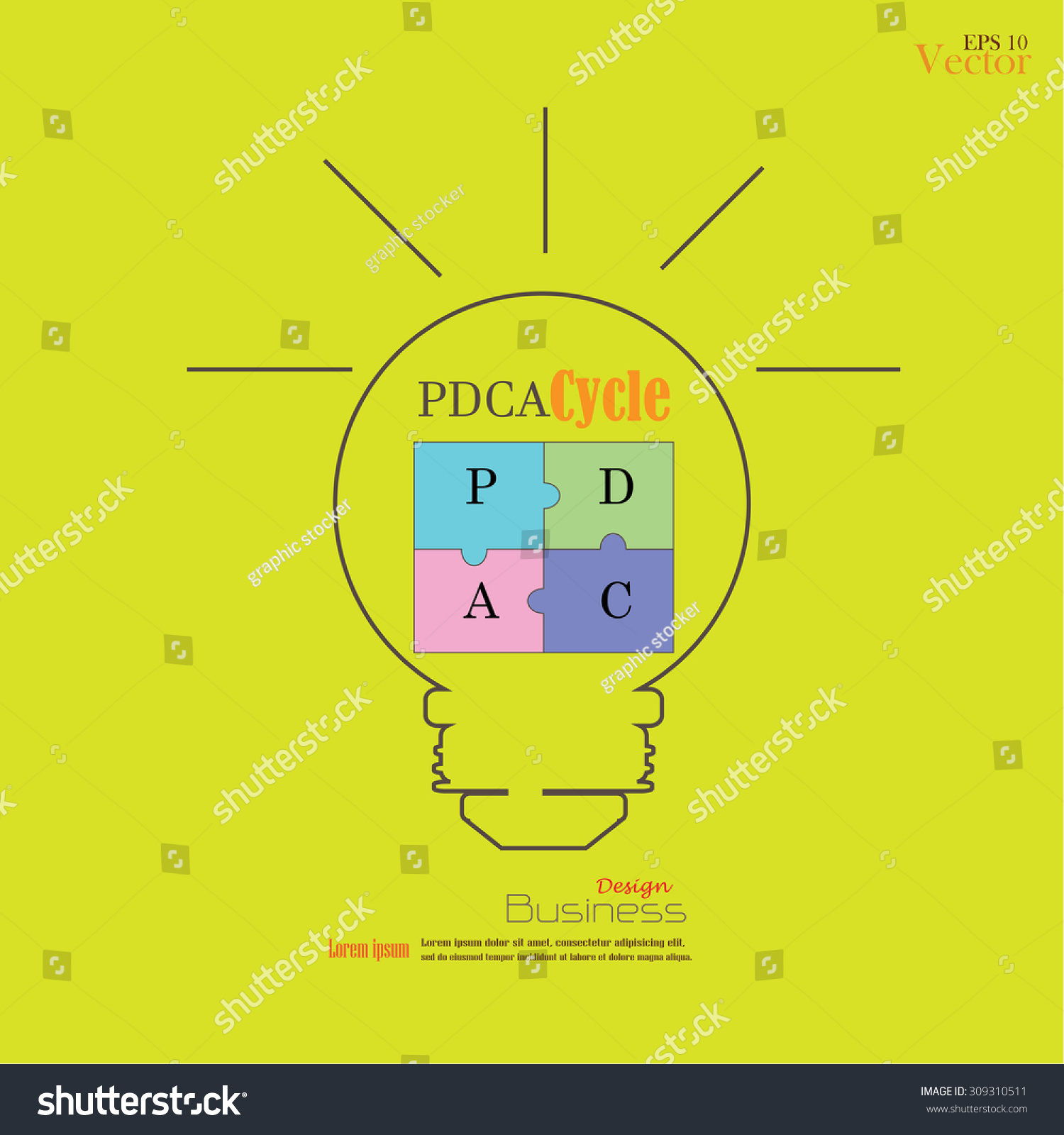 Pdca Jigsaw Backgroundpdca Conceptpdca Method Quality: เวกเตอร์สต็อก ...