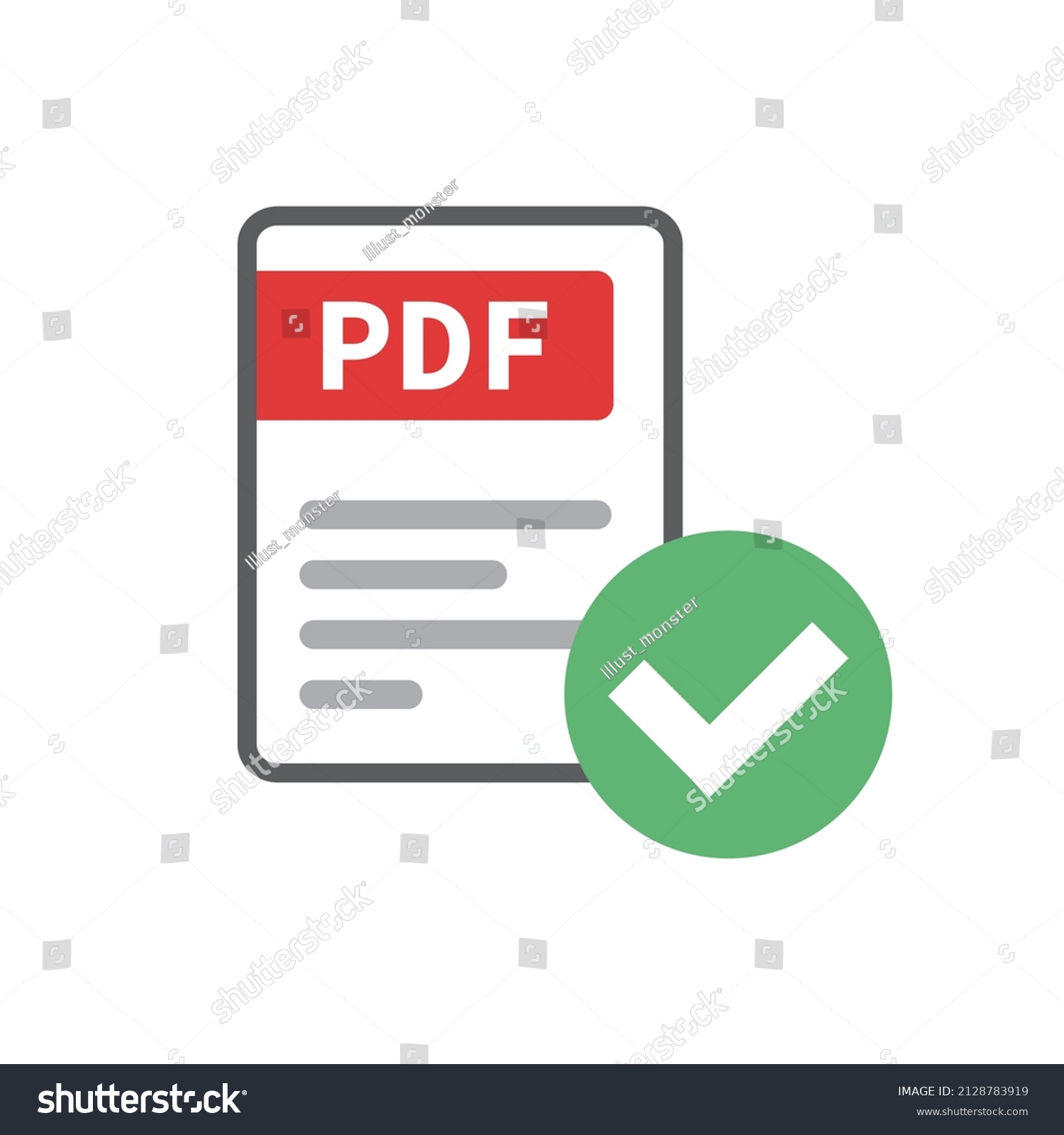 Pdf Files Check Mark Icons Checking Stock Vector (Royalty Free ...