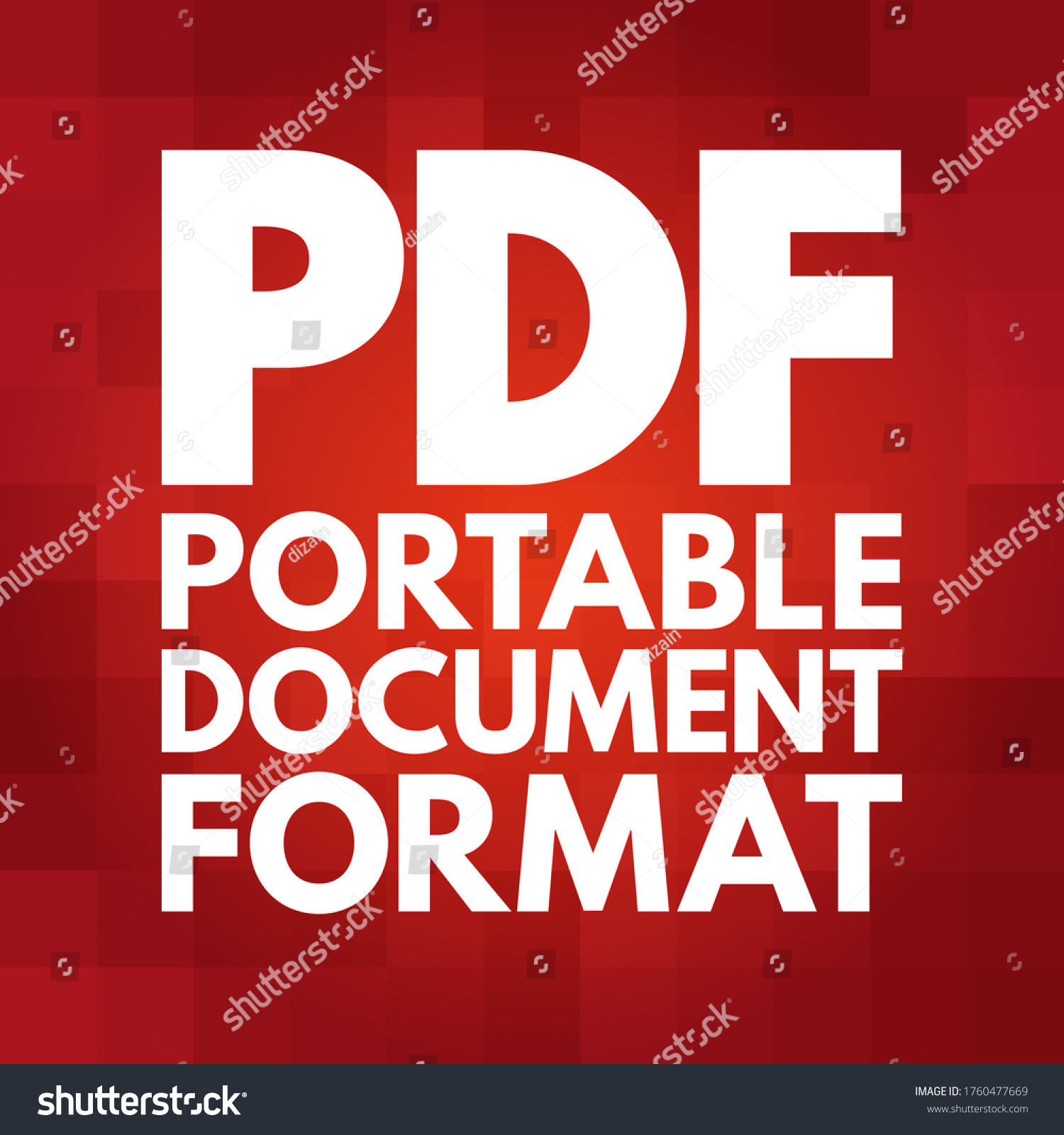 Pdf Portable Document Format Acronym Technology Stock Vector (Royalty ...