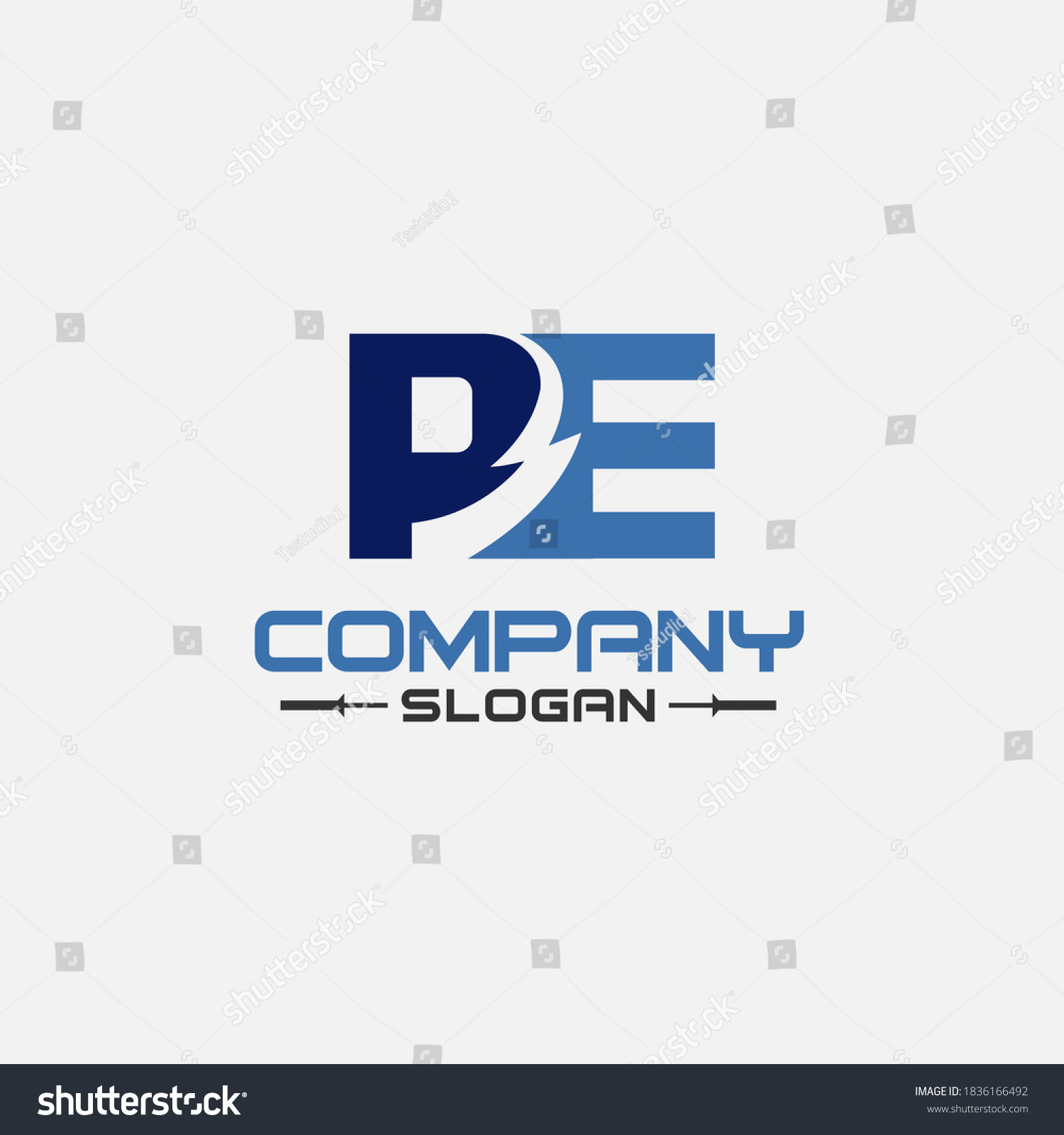 Pe Company Logo Vector Eps Stock Vector (Royalty Free) 1836166492