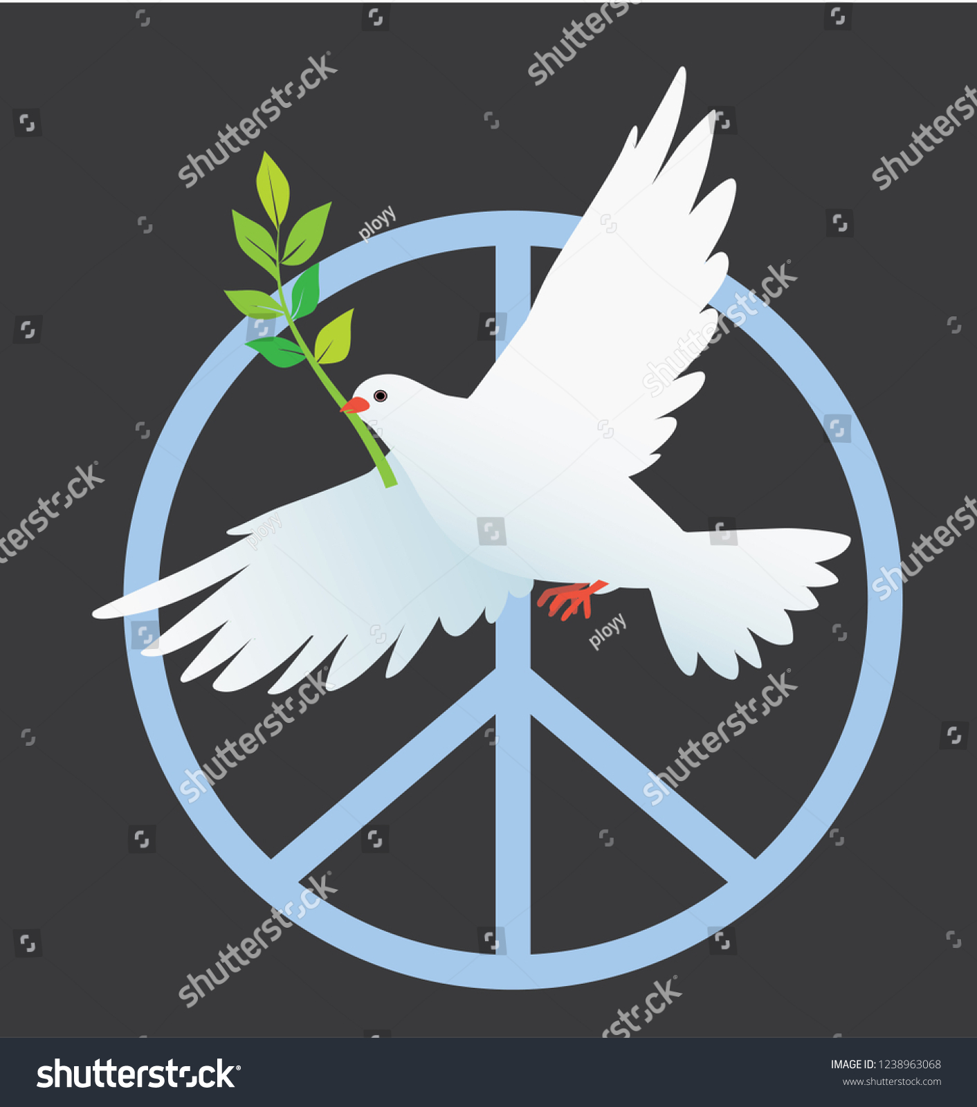 Peace Dove Vector Stock Vector (Royalty Free) 1238963068