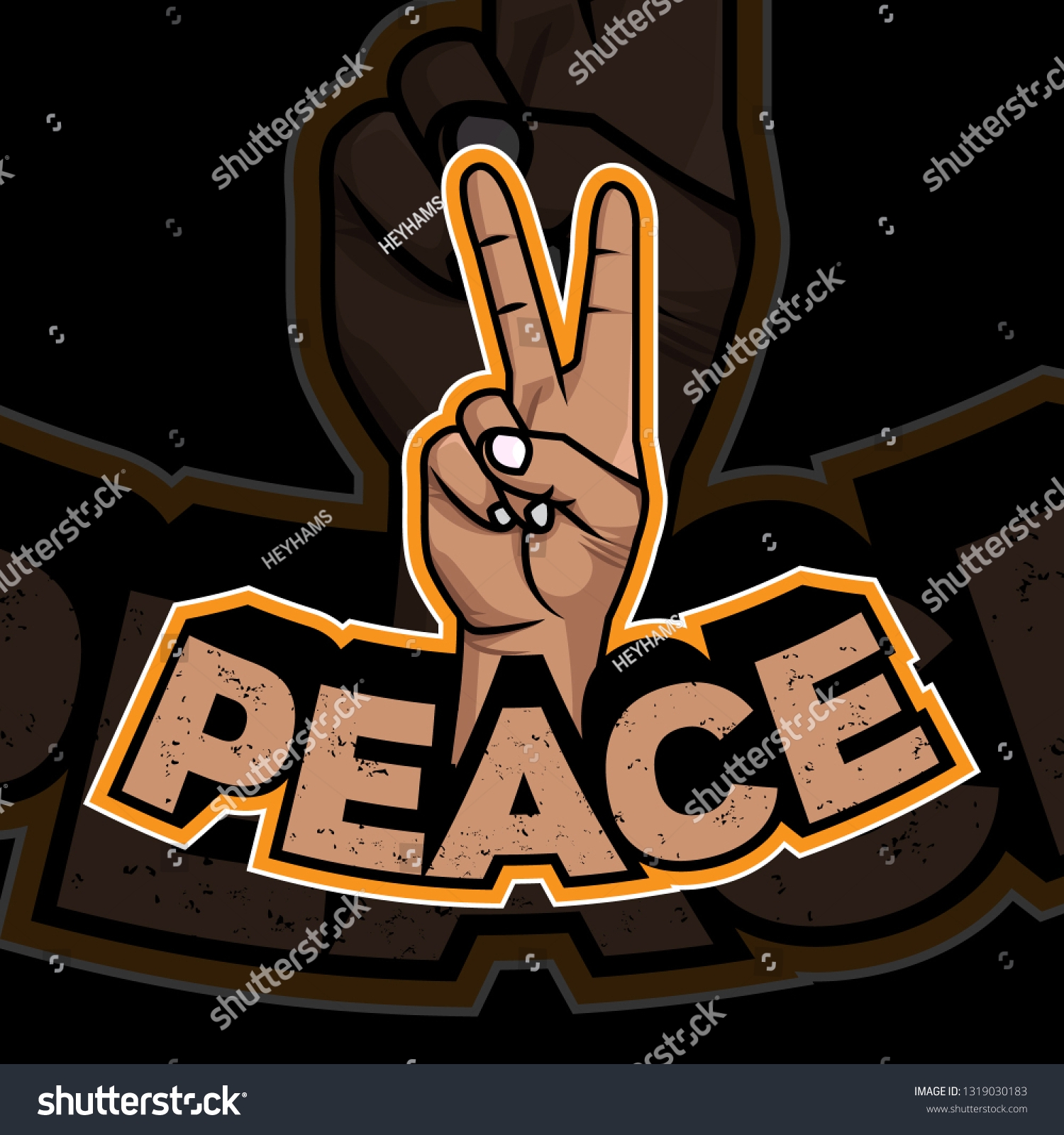 Peace Hand Sign Vector Stock Vector (Royalty Free) 1319030183