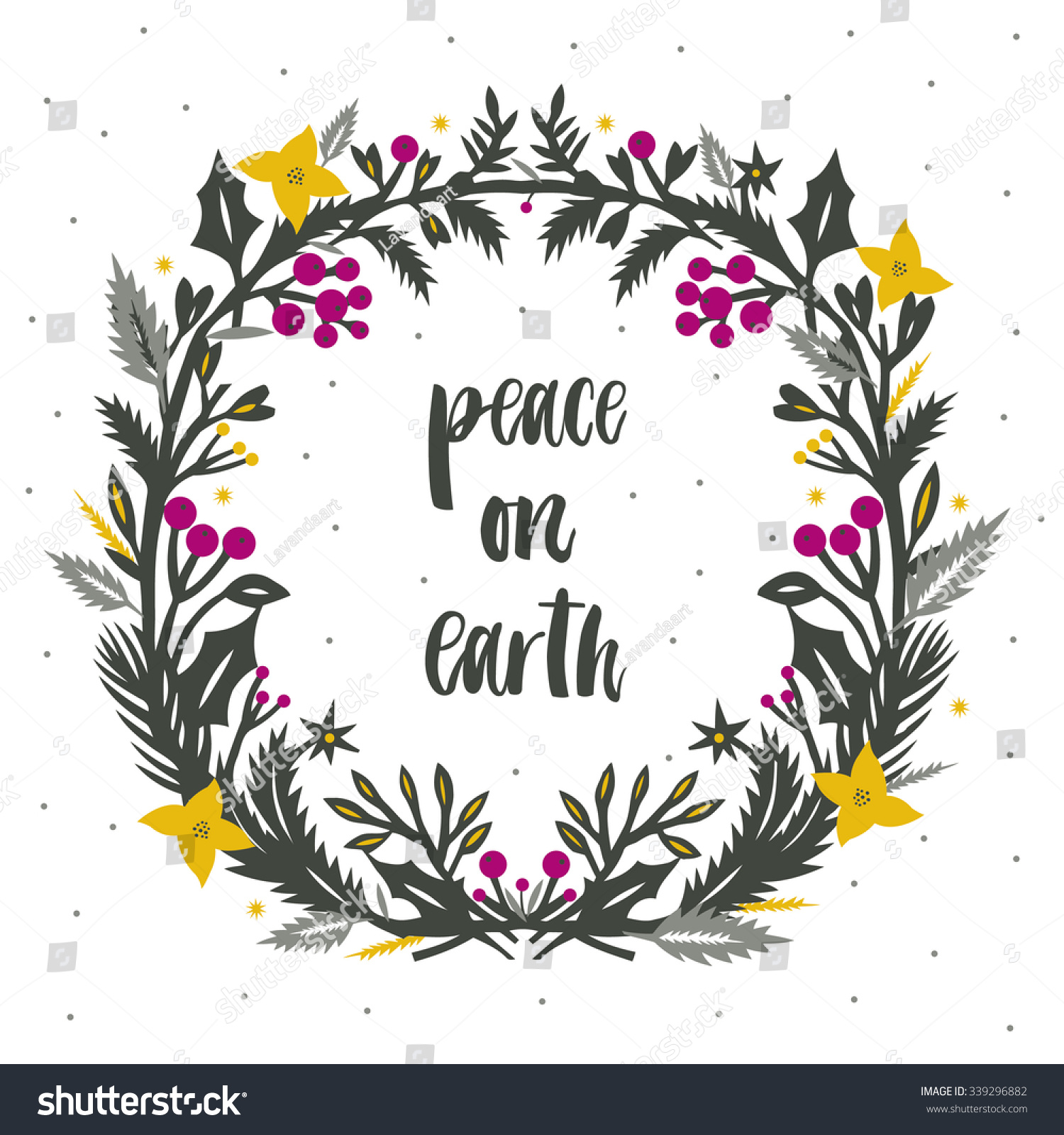 Peace On Earth Print Design Stock Vector (Royalty Free) 339296882