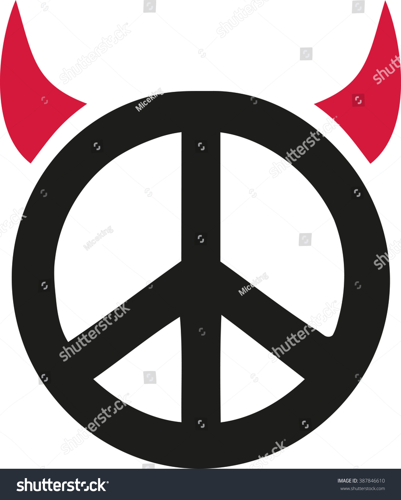 Peace Sign Devil Horns Stock Vector (Royalty Free) 387846610
