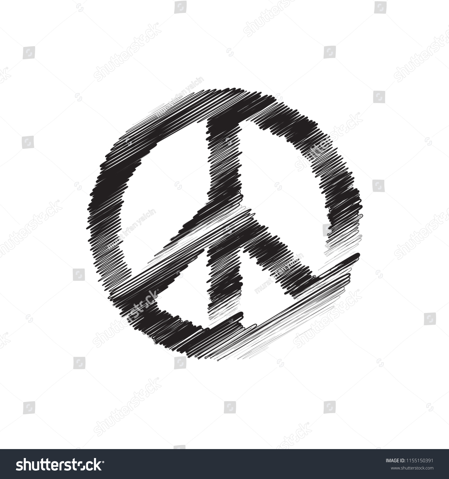 Peace Symbol Vector Drawing Stock Vector (Royalty Free) 1155150391