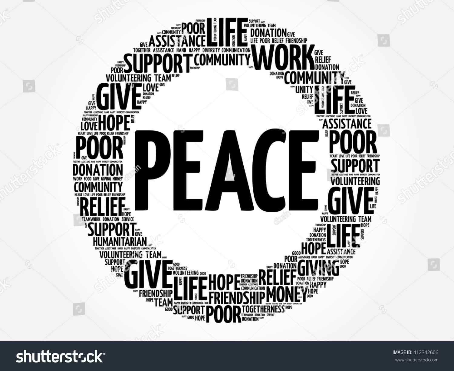 Peace Word Cloud Collage Concept Background Stock Vector (Royalty Free ...