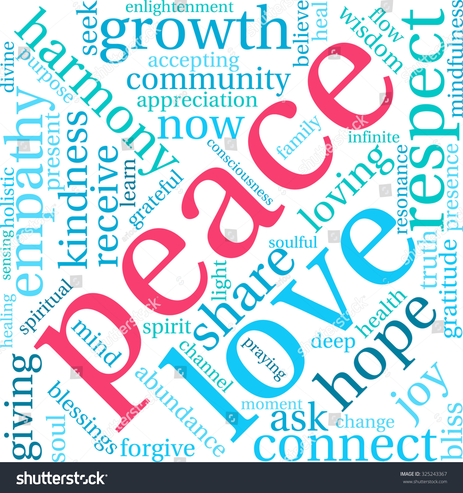 Peace Word Cloud On White Background Stock Vector (Royalty Free ...