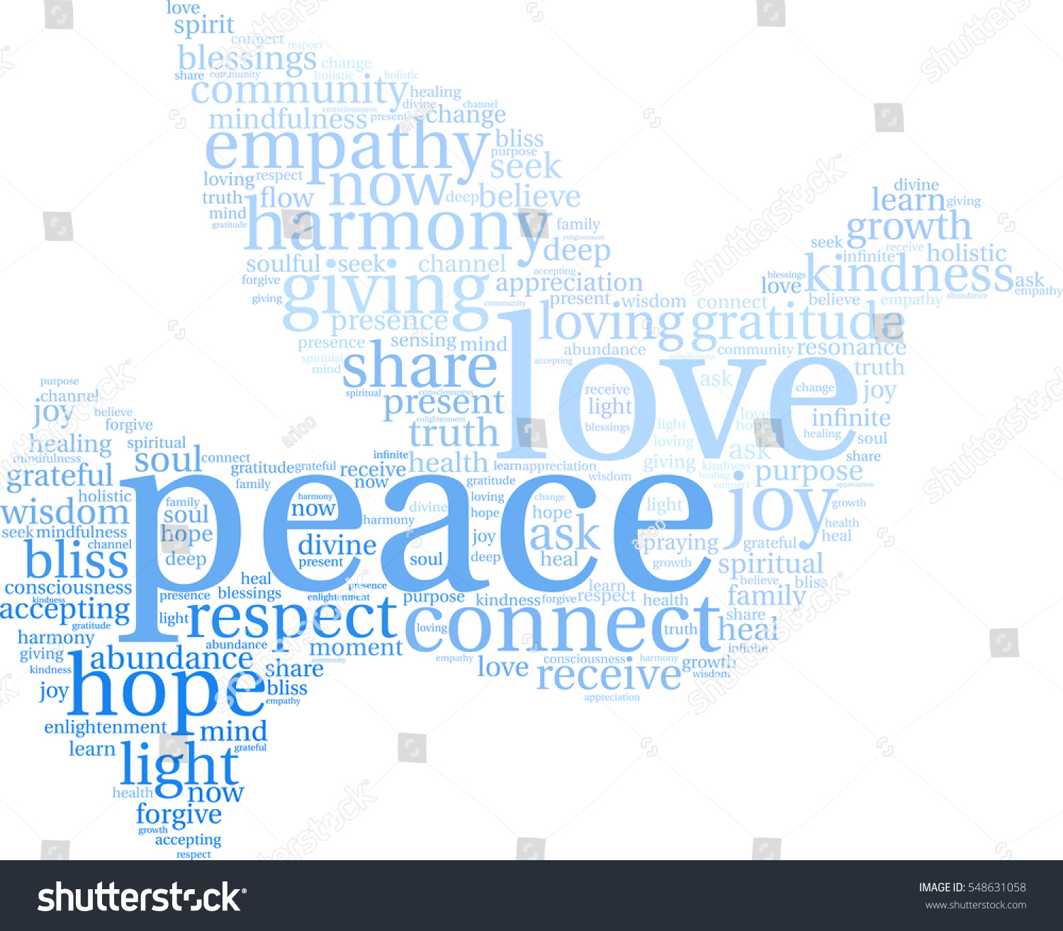 Peace Word Cloud On White Background Stock Vector (Royalty Free ...