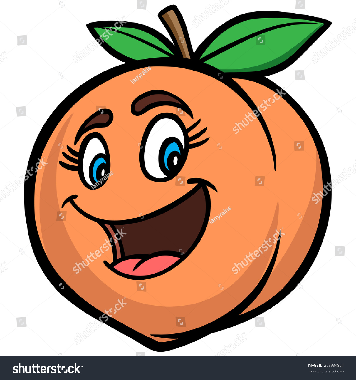 Peach Cartoon Stock Vector (Royalty Free) 208934857
