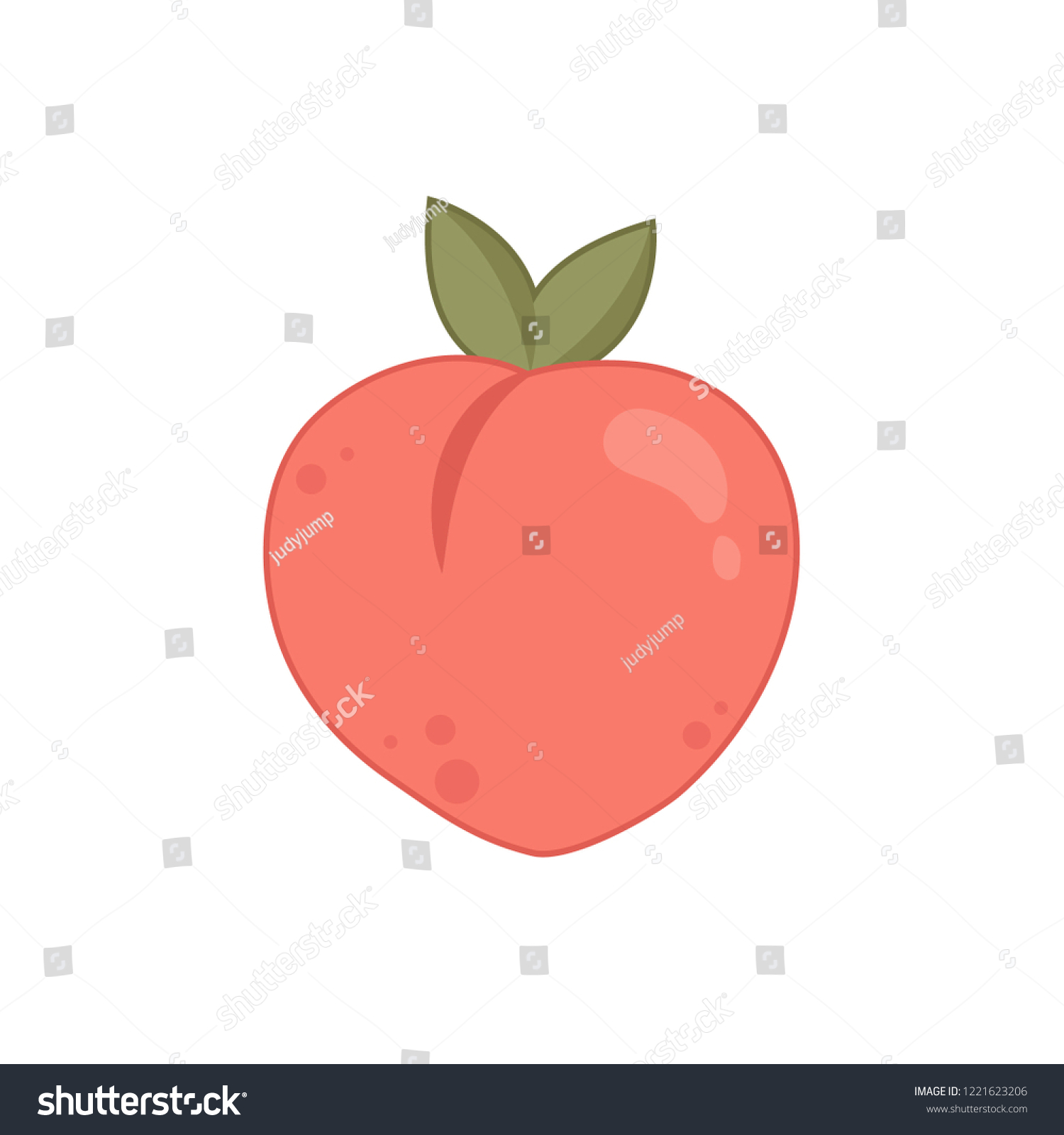Peach Cartoon Vector Logo Design Stock Vector (Royalty Free) 1221623206