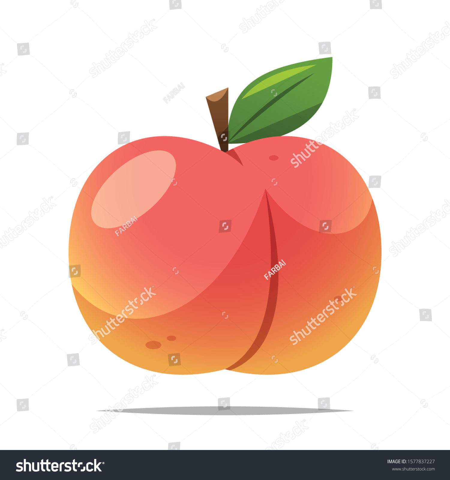 Peach Fruit Vector Isolated Illustration: Vector có sẵn (miễn phí bản ...