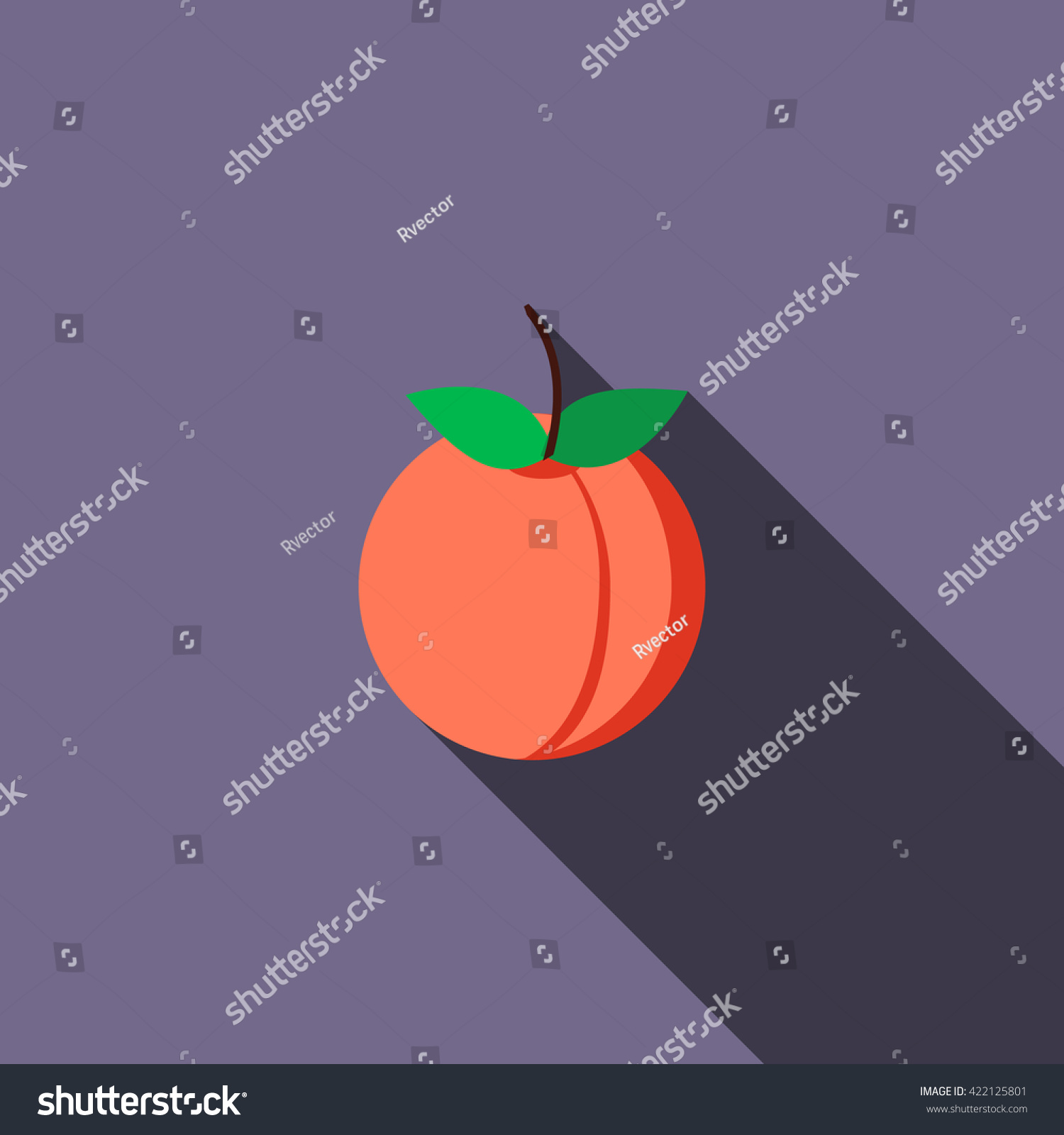 Peach Icon Stock Vector (Royalty Free) 422125801