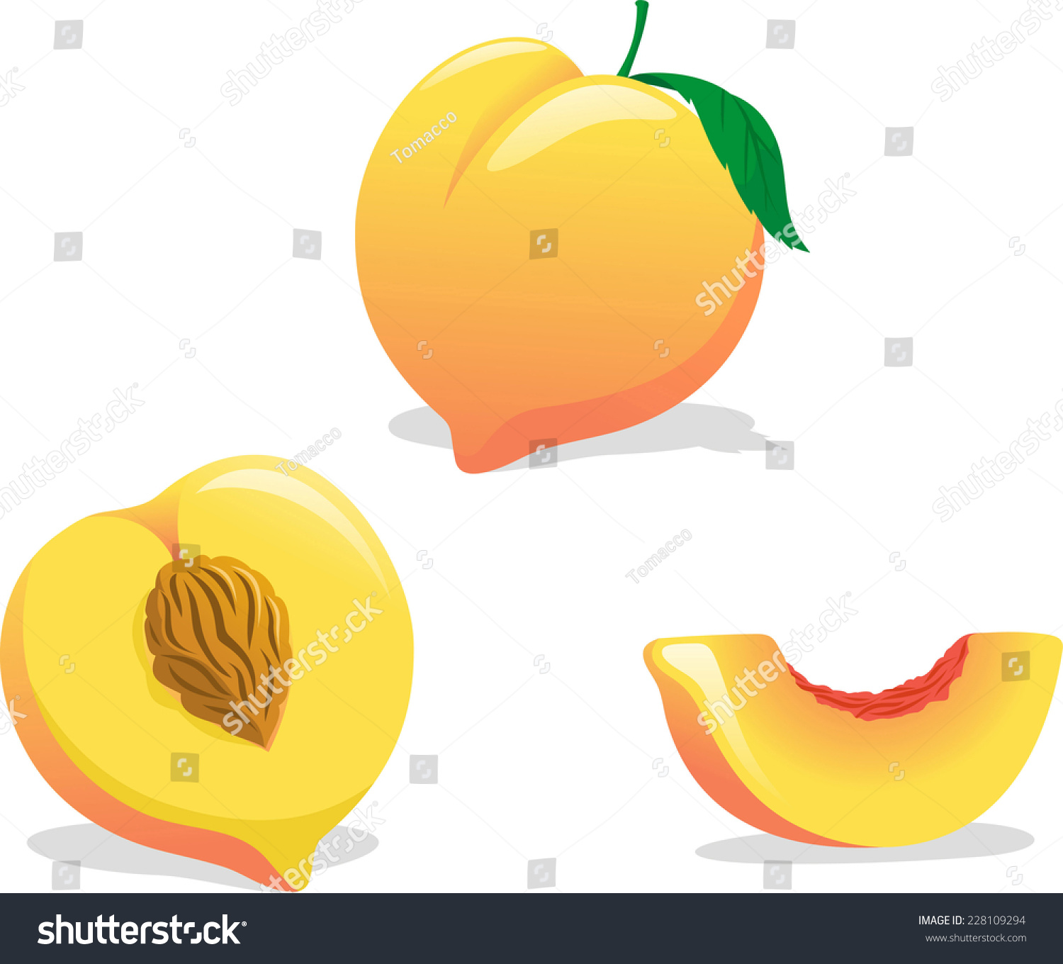 Peach Illustration Cartoons Stock Vector (Royalty Free) 228109294
