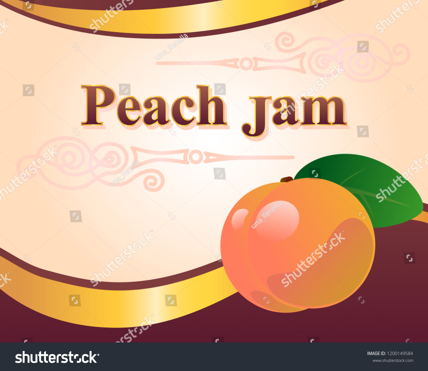 Peach Jam Label Design Template Stock Vector (Royalty Free) 1200149584 ...
