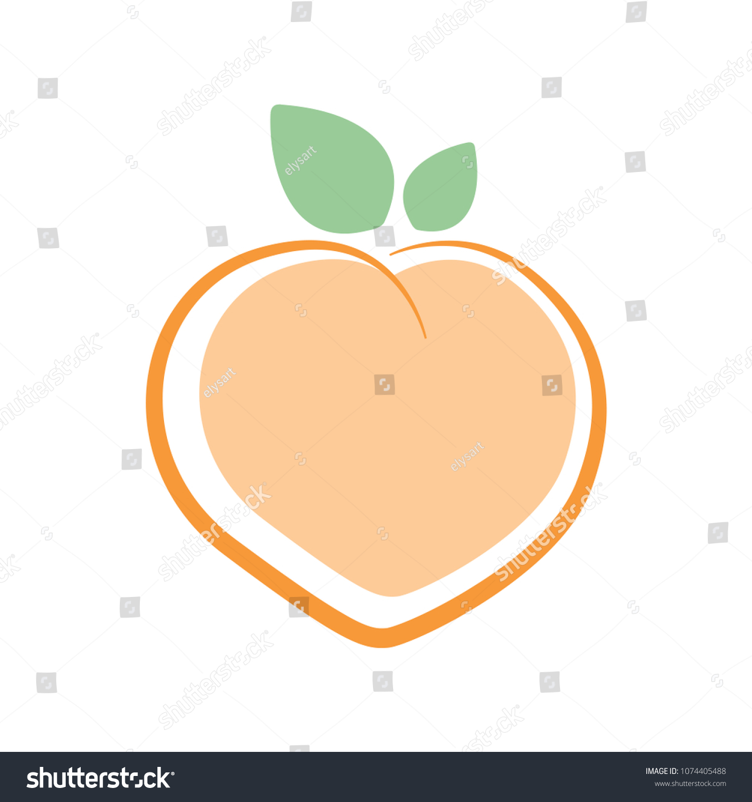 Peach Logo Design Vector Illustration Stock Vector (Royalty Free ...