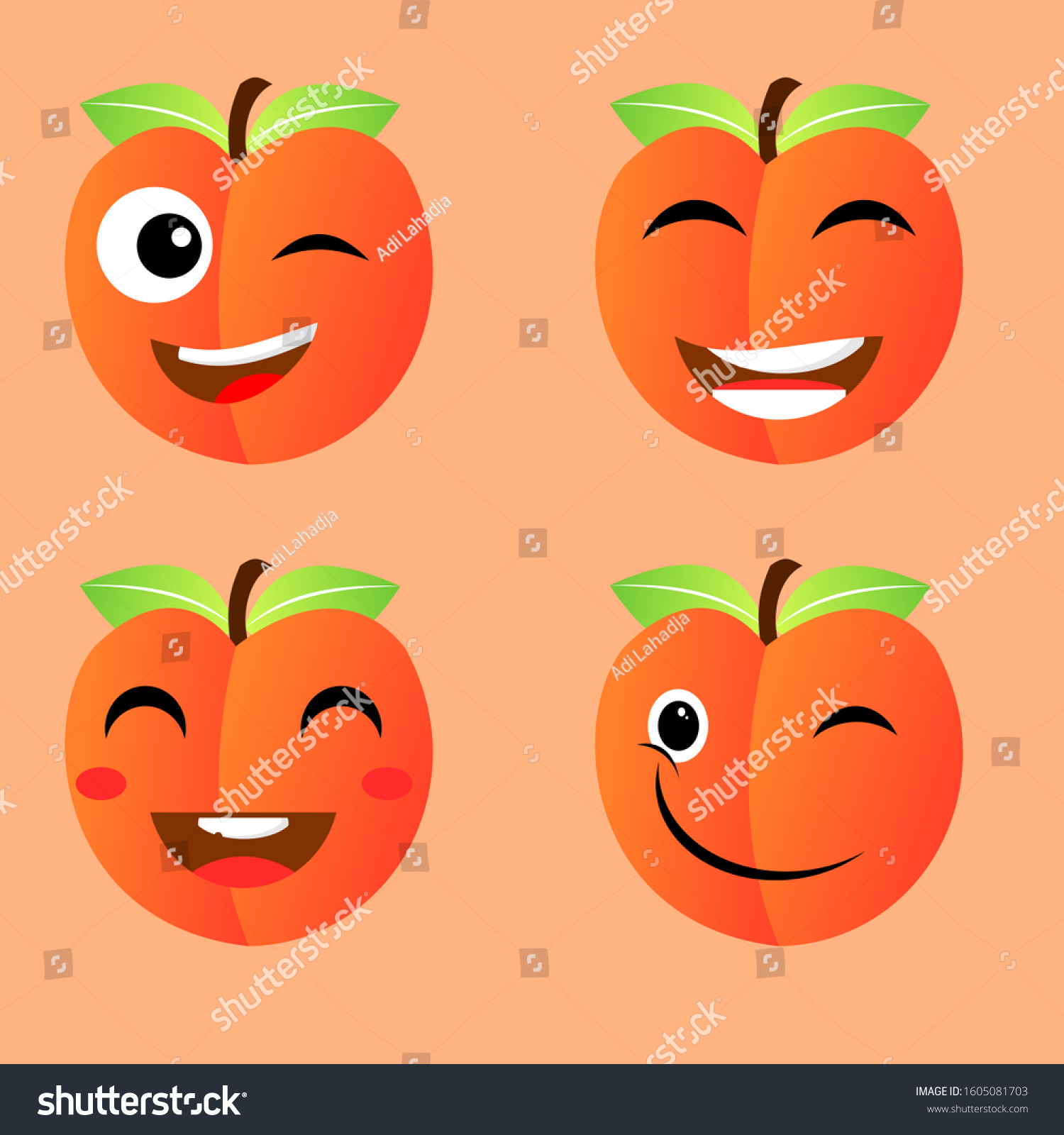 Peach Vector Collection Expressions Stock Vector (Royalty Free ...