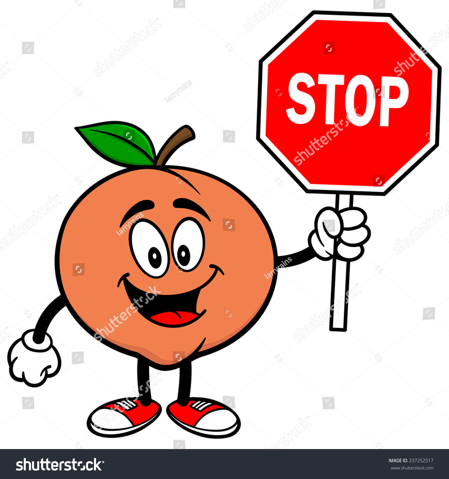 Peach Stop Sign: vector de stock (libre de regalías) 237252517 ...