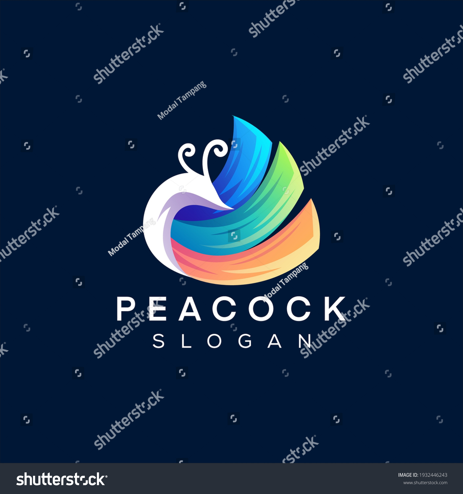 Peacock Color Gradient Logo Design Stock Vector (Royalty Free ...