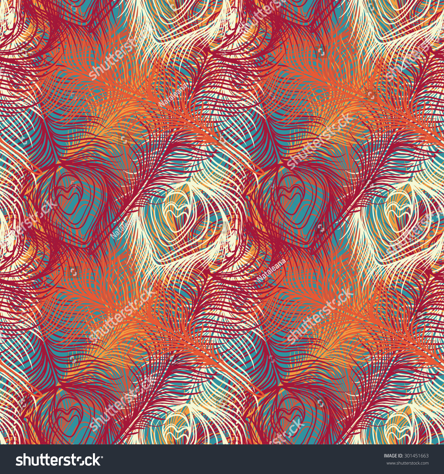 Peacock Feathers Colorful Seamless Pattern Repeating Stock Vector ... Peacock Feathers Colorful Seamless Pattern Repeating Stock Vector ...