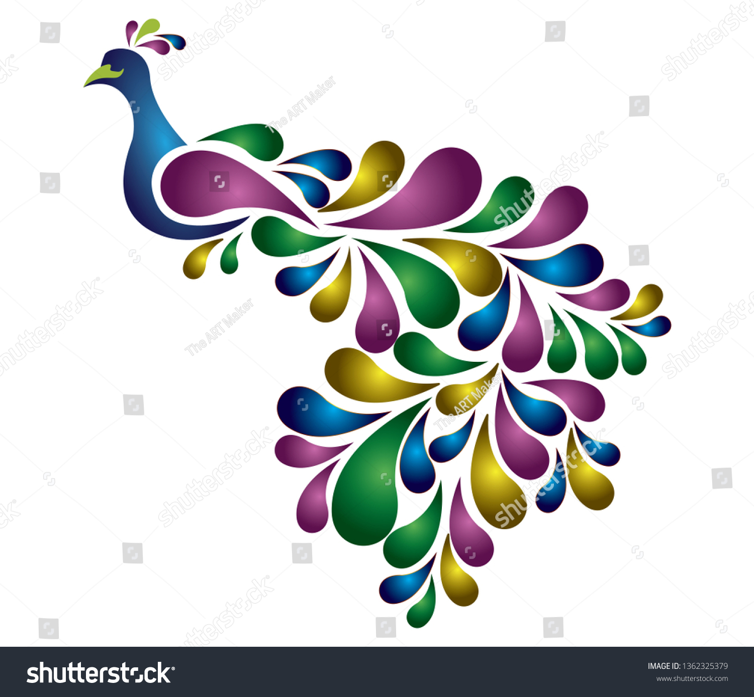 Peacock Illustration Vector Stock Vector (Royalty Free) 1362325379