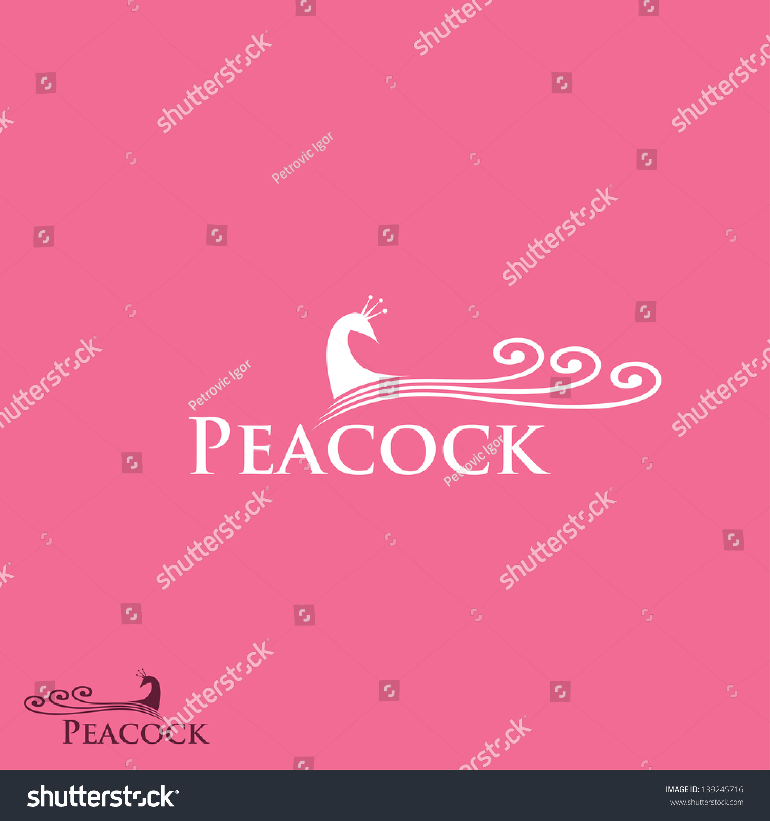 Peacock Label Vector Illustration Stock Vector (Royalty Free) 139245716 ...