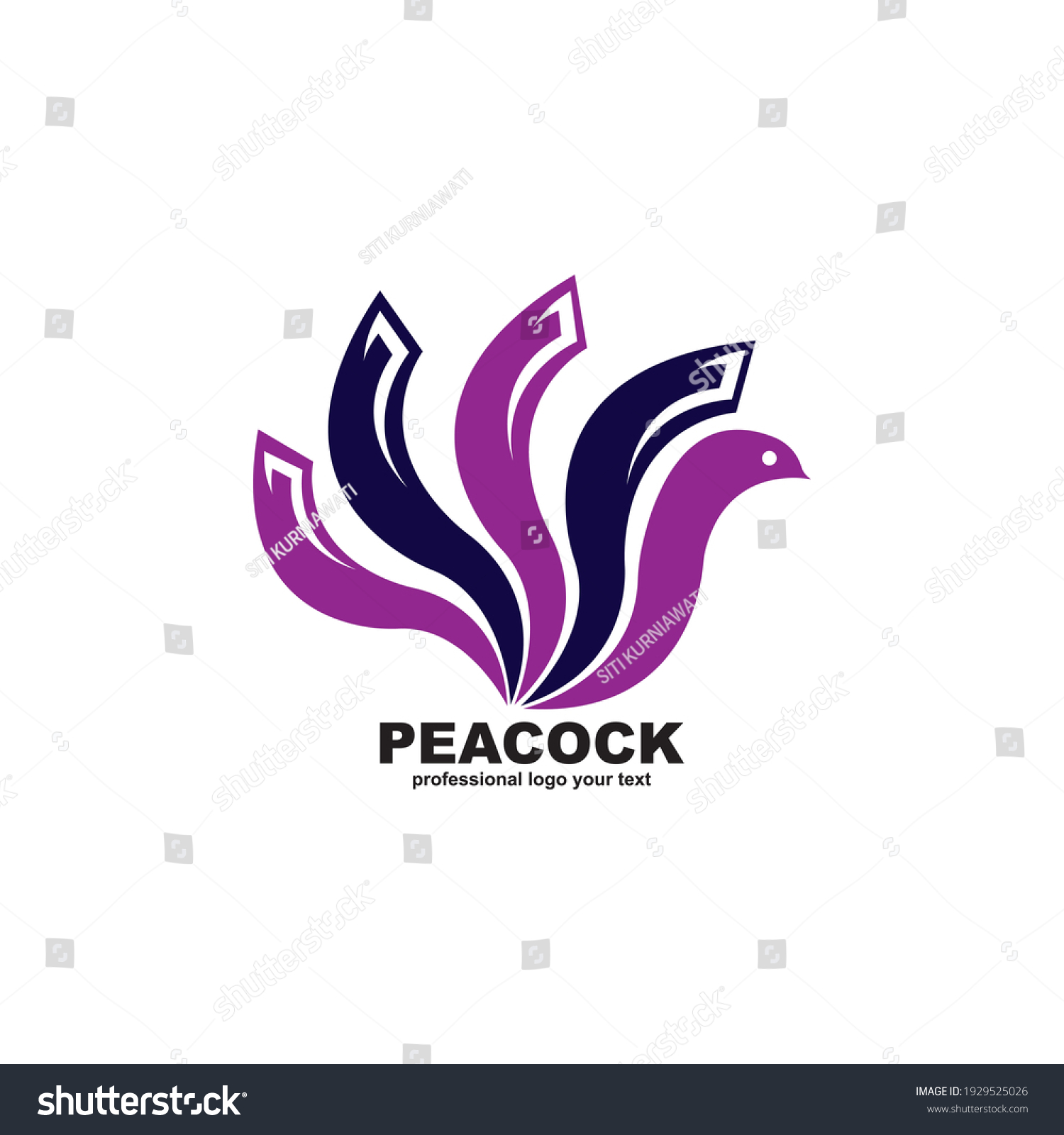 Peacock Logo Design Template Vector Illustration Stock Vector (Royalty ...