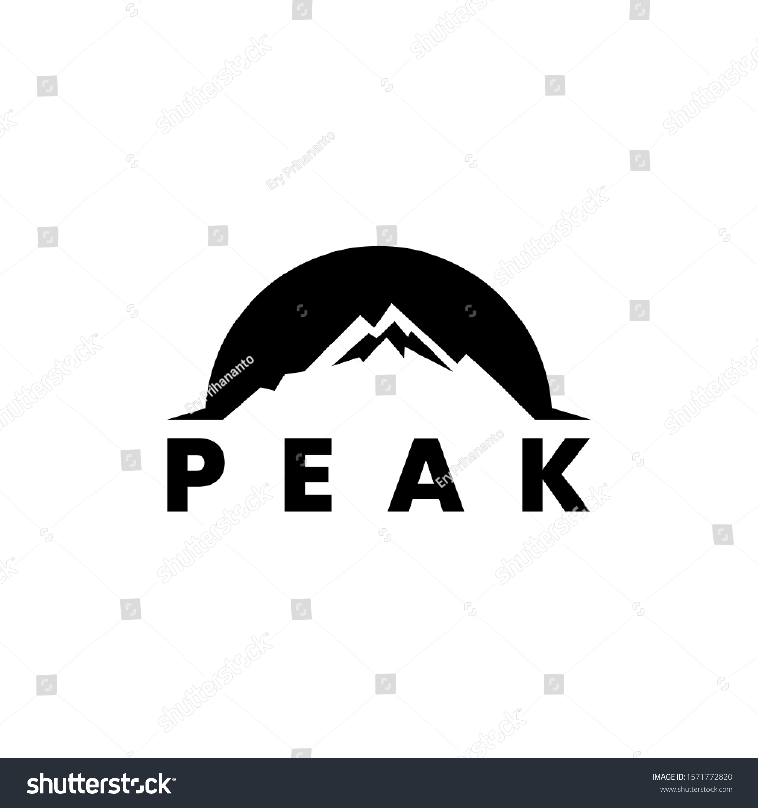 Peak Mountain Logo Vector Negative Space Stock Vector (Royalty Free ...