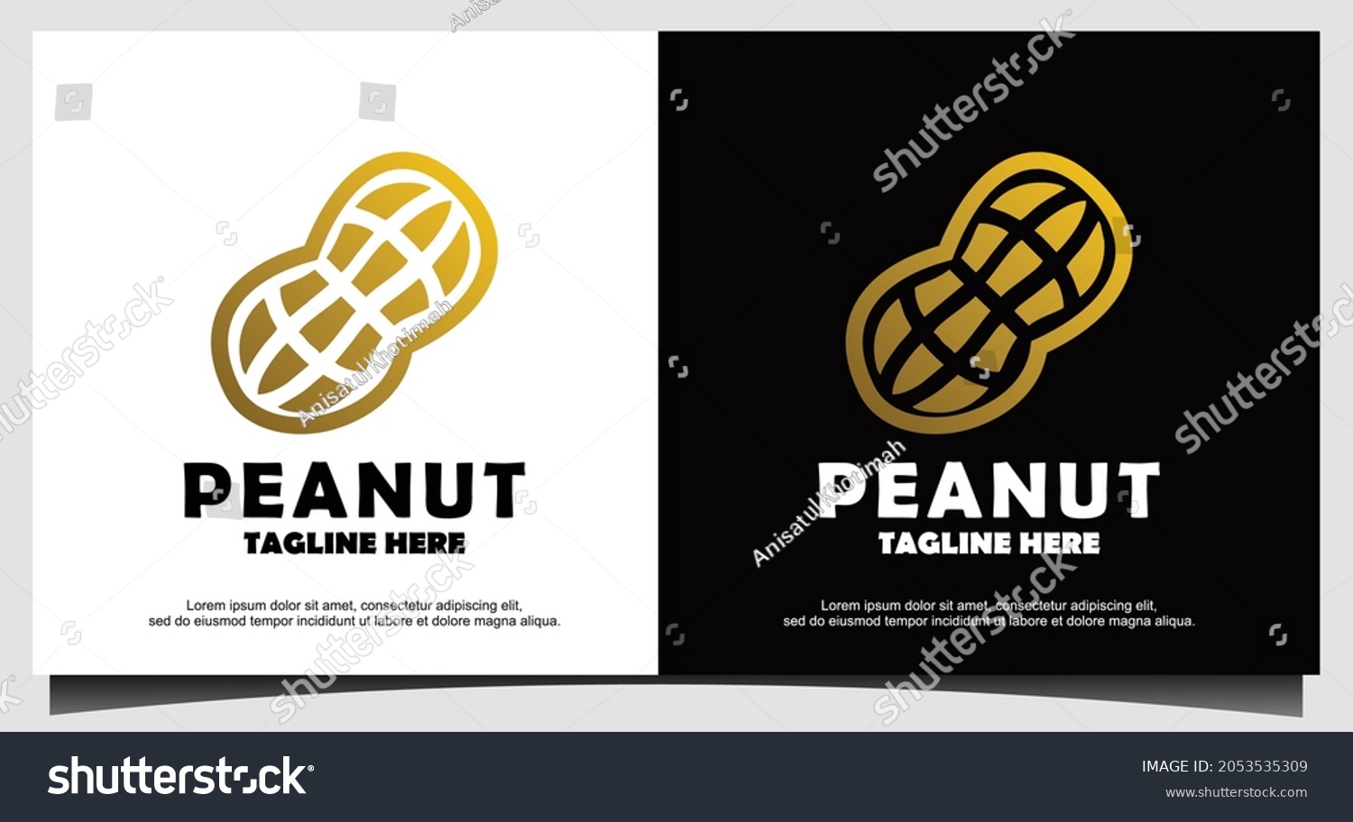 Peanut Logo Design Vector Template: เวกเตอร์สต็อก (ปลอดค่าลิขสิทธิ์ ...