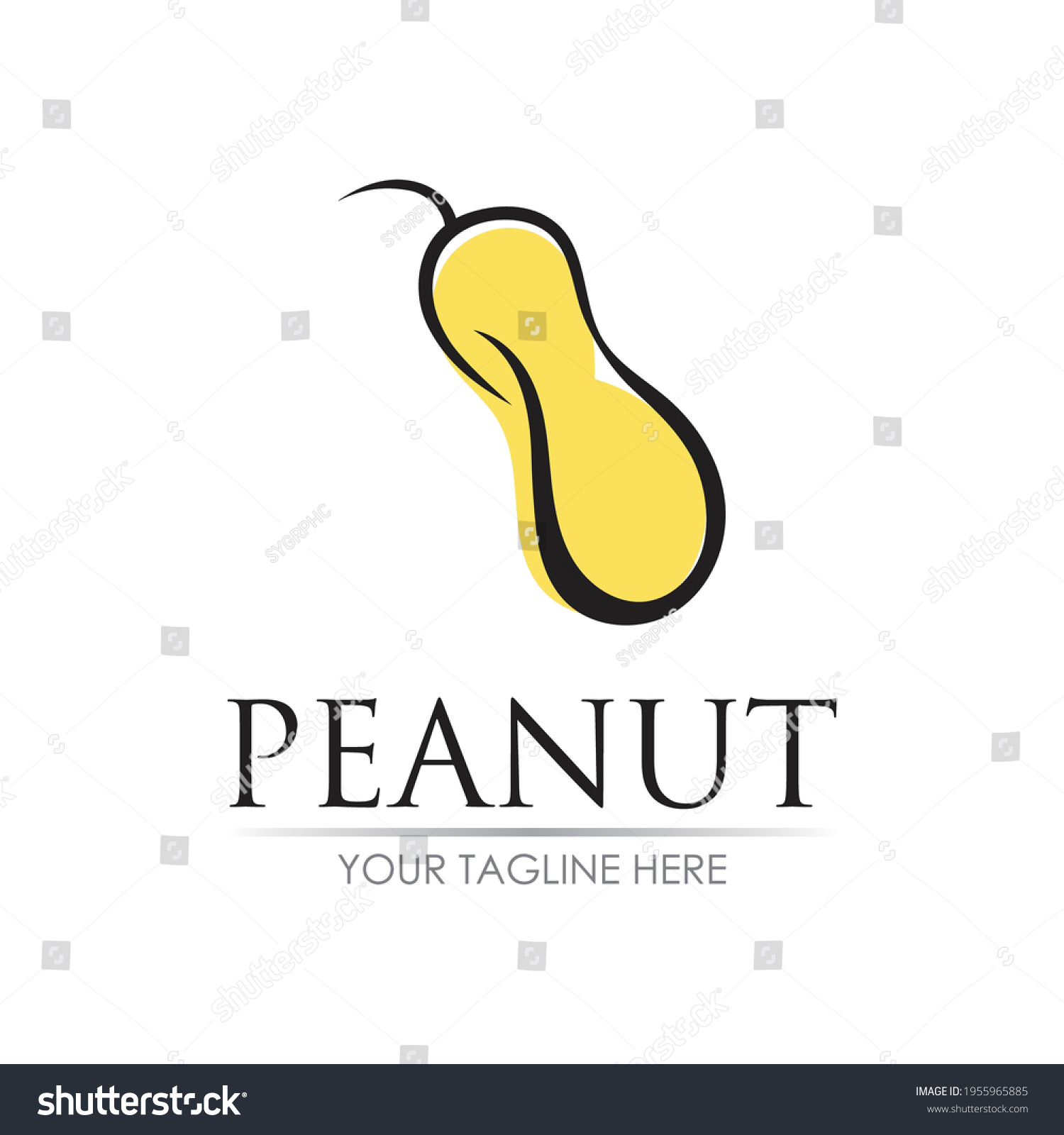 Peanut Logo Vector Illustration Design Template Stock Vector (Royalty ...