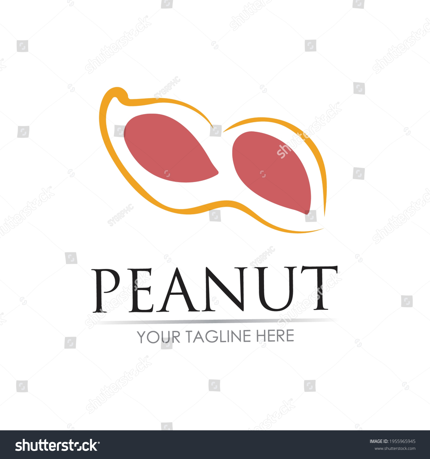Peanut Logo Vector Illustration Design Template Stock Vector (Royalty ...