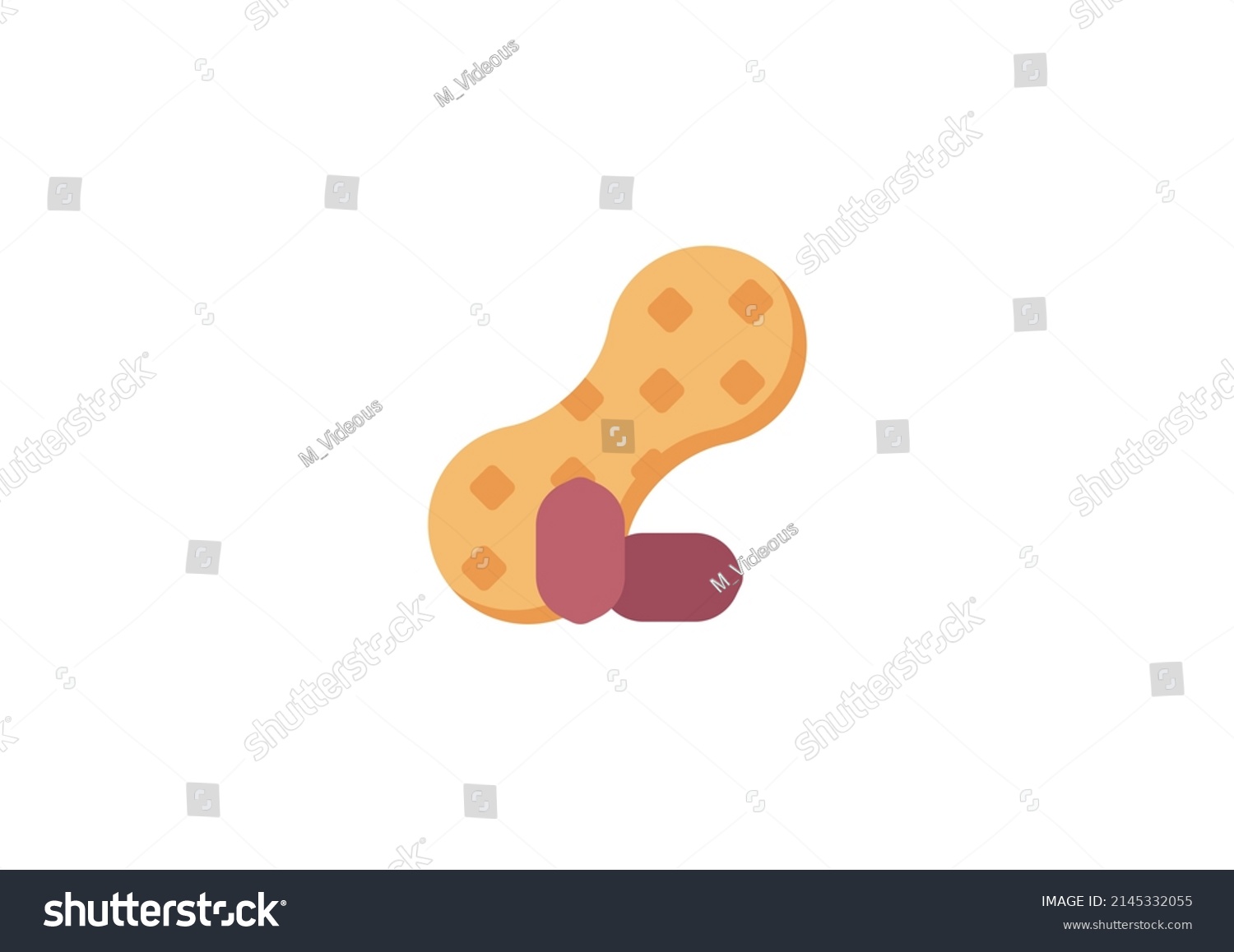 Peanut Vector Isolated Emoticon Peanut Icon Stock Vector (Royalty Free ...